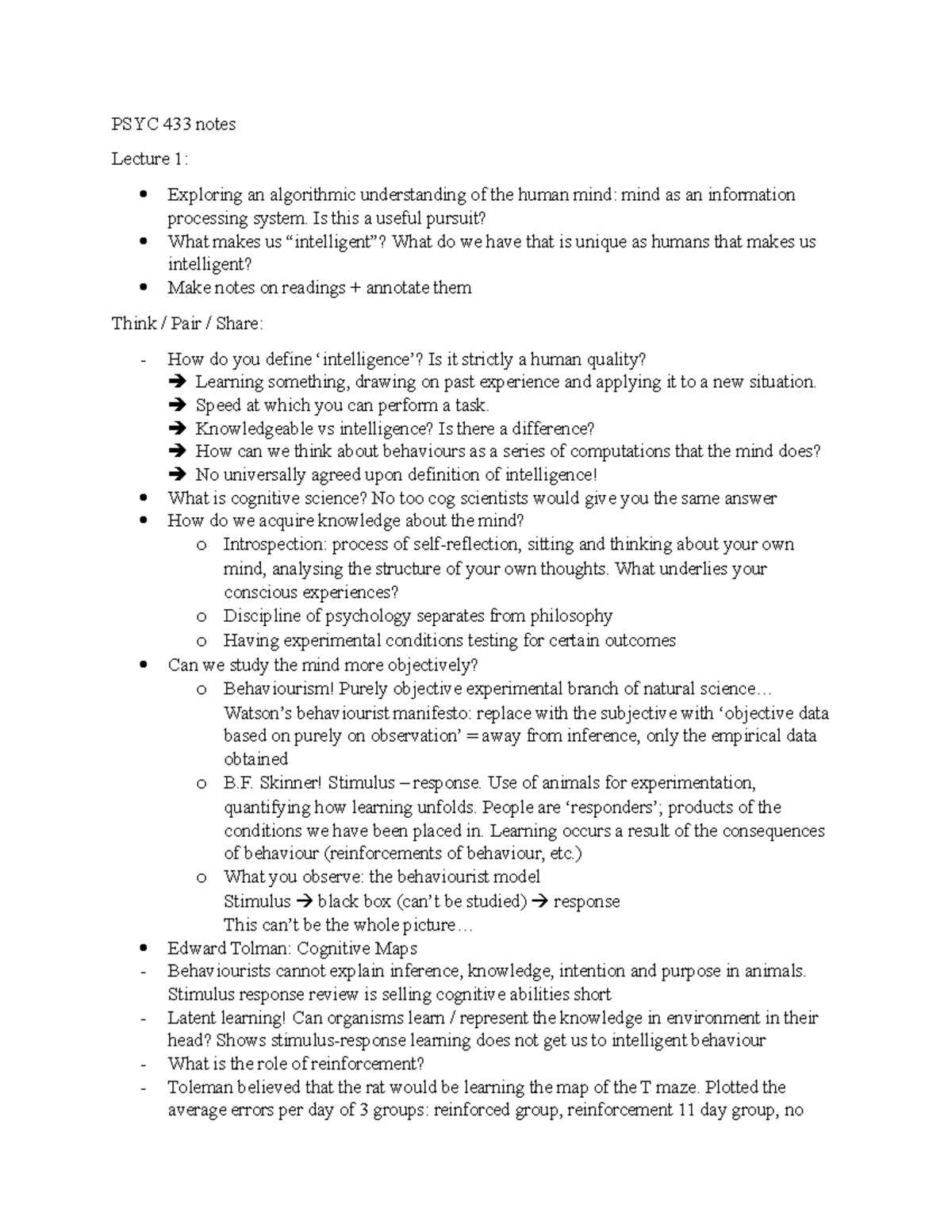 PSYC 433 Lecture 1: Exploring Algorithmic Understanding of the Human ...
