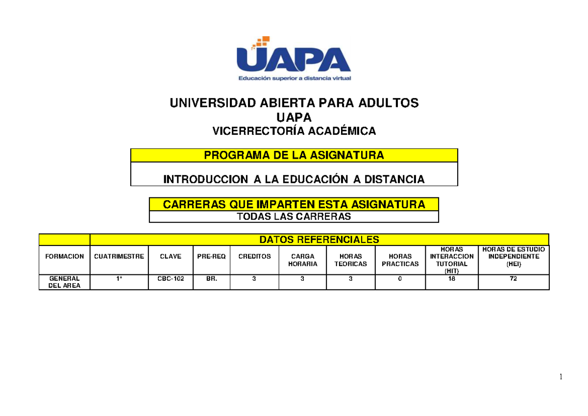 Programa DE Educacion A Distancia 23-11-017 - UNIVERSIDAD ABIERTA PARA ...