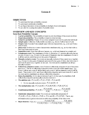 Lesson 1-review - 2 Chapter 1: Defining and Collecting Data CHAPTER 1 ...