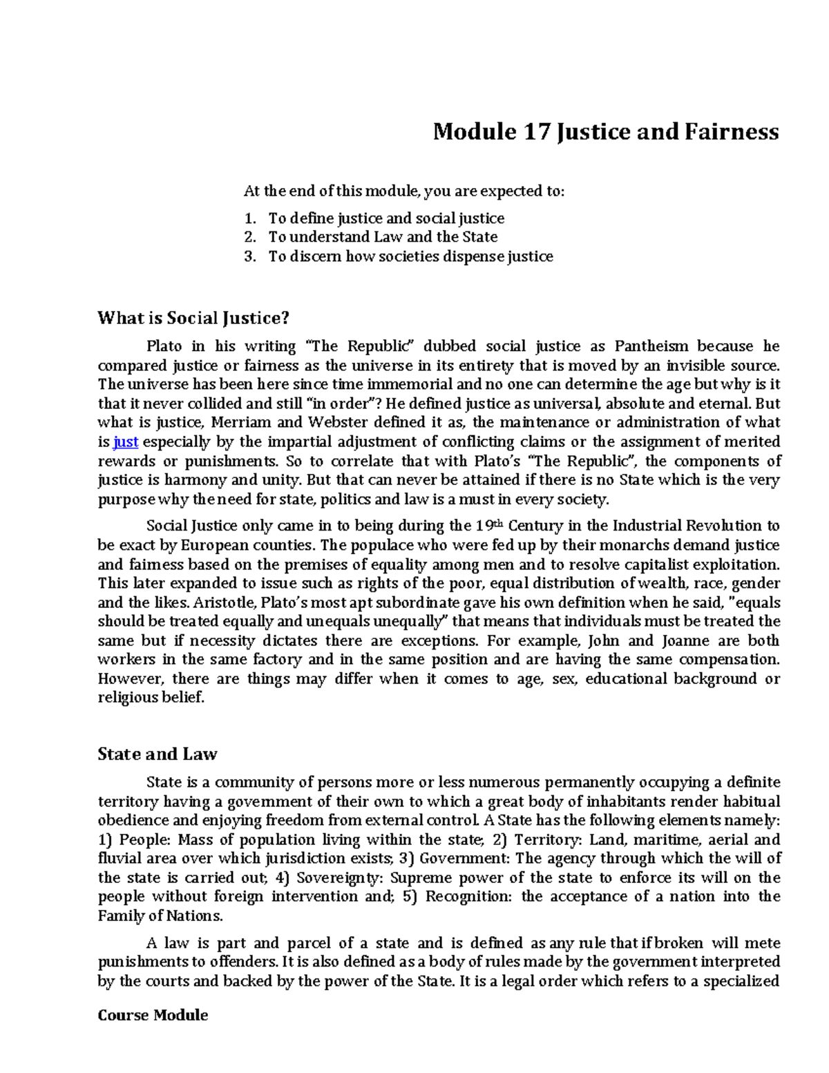 W13- Module 017 Ethics and Religion- Justice and Fairness - Course ...