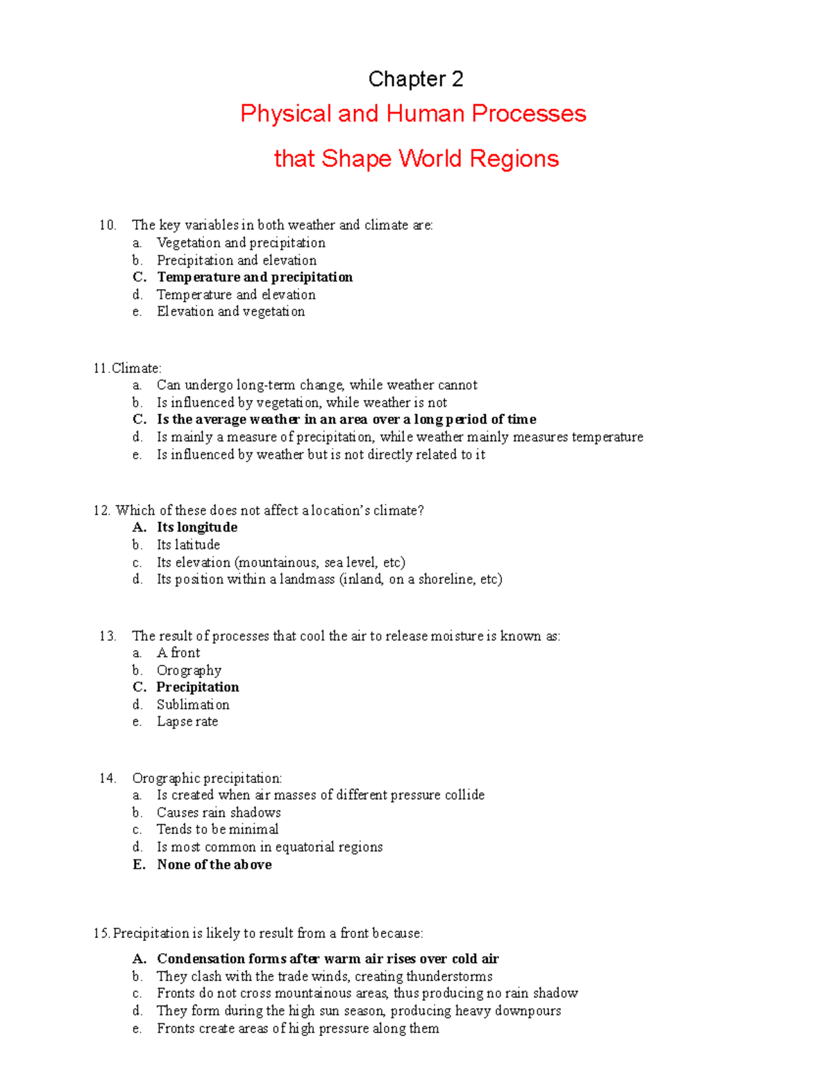 Ch02 Physical and Human Processes that Shape World Regions - Chapter 2 ...
