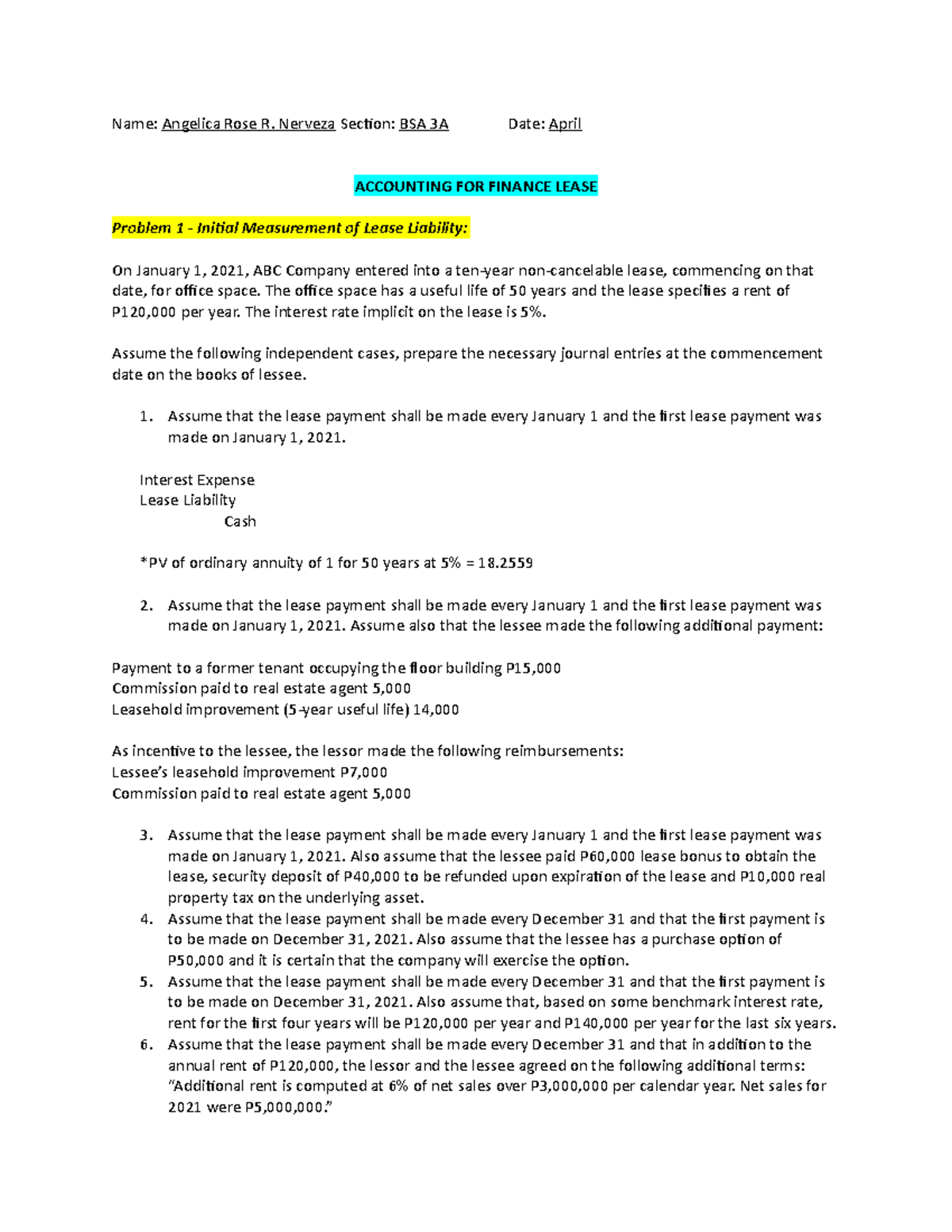 Accounting and audit of Long Term lease Liabilities Accounting and ...