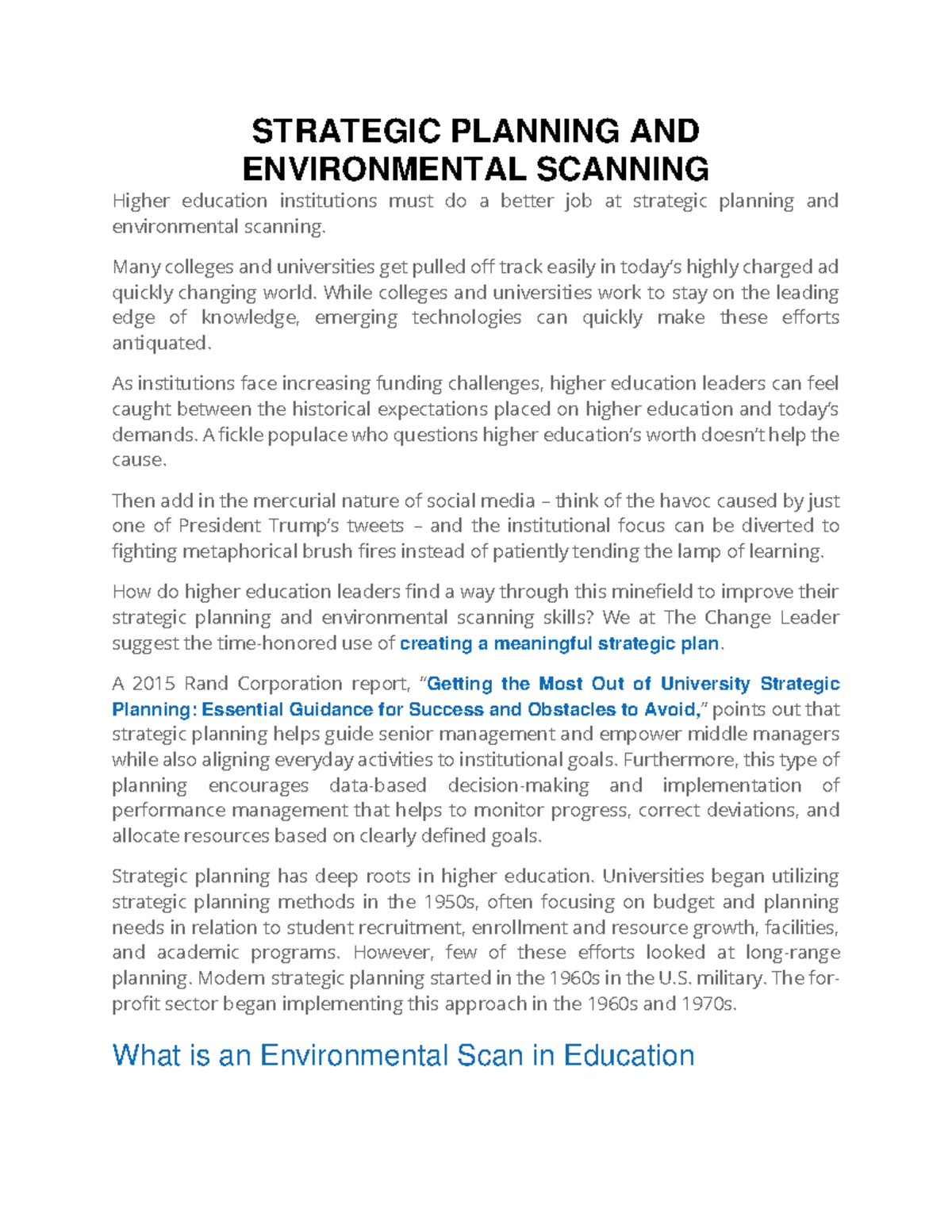 Environmental AND Strategic Planning - STRATEGIC PLANNING AND ...