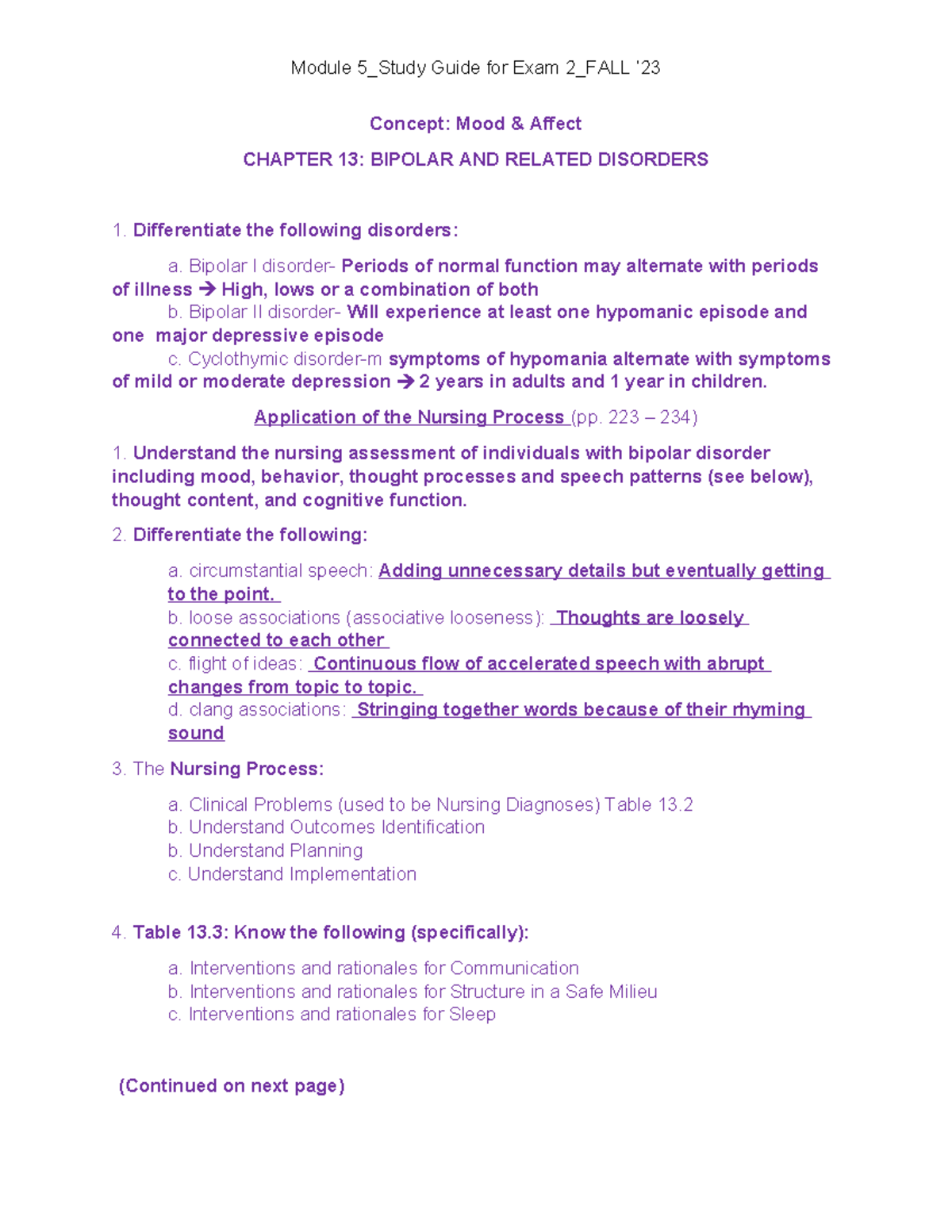 Module 5 Study Guide for Exam 2 Mood & Affect - Concept: Mood & Affect ...