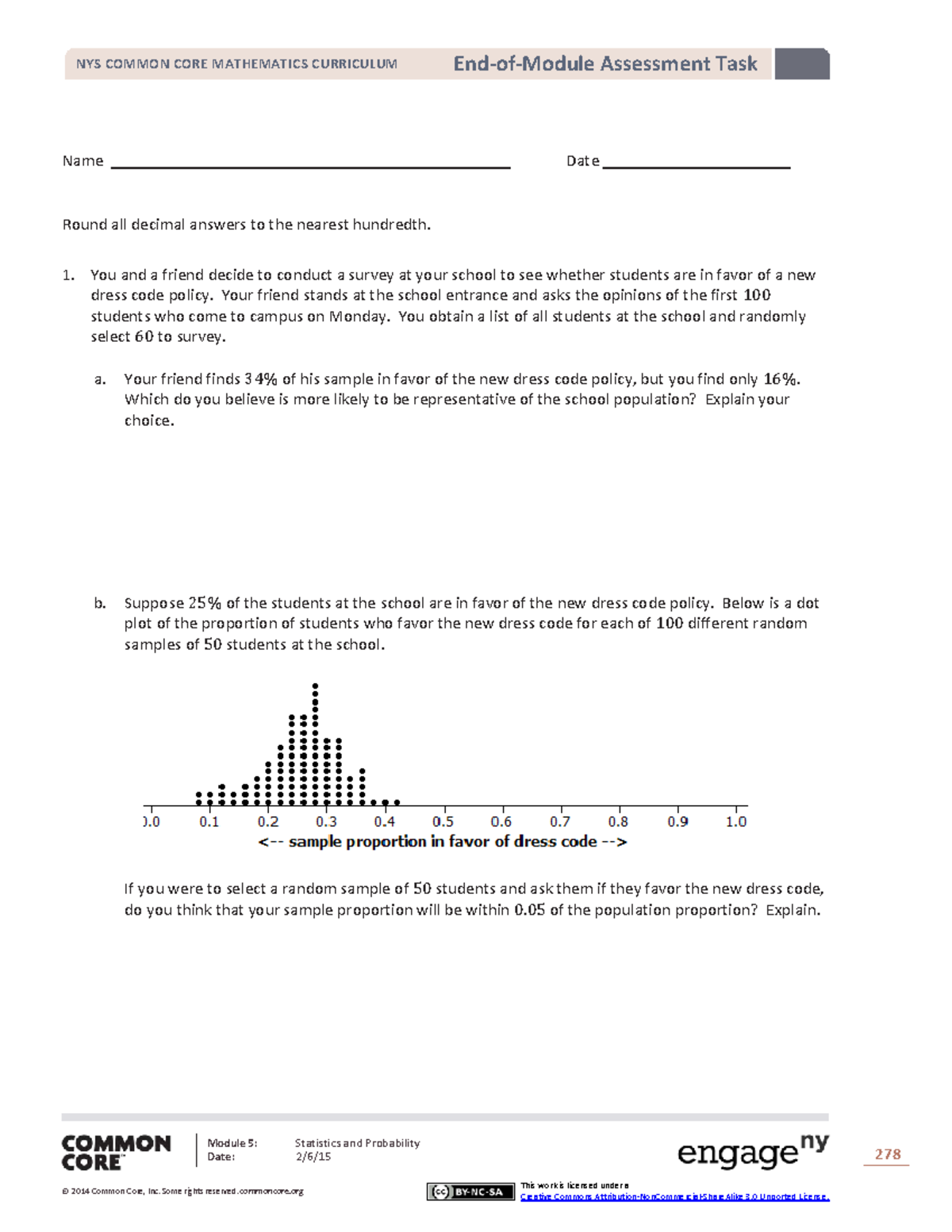 Math g7 m5 end of module assessment - Module 5: Statistics and ...