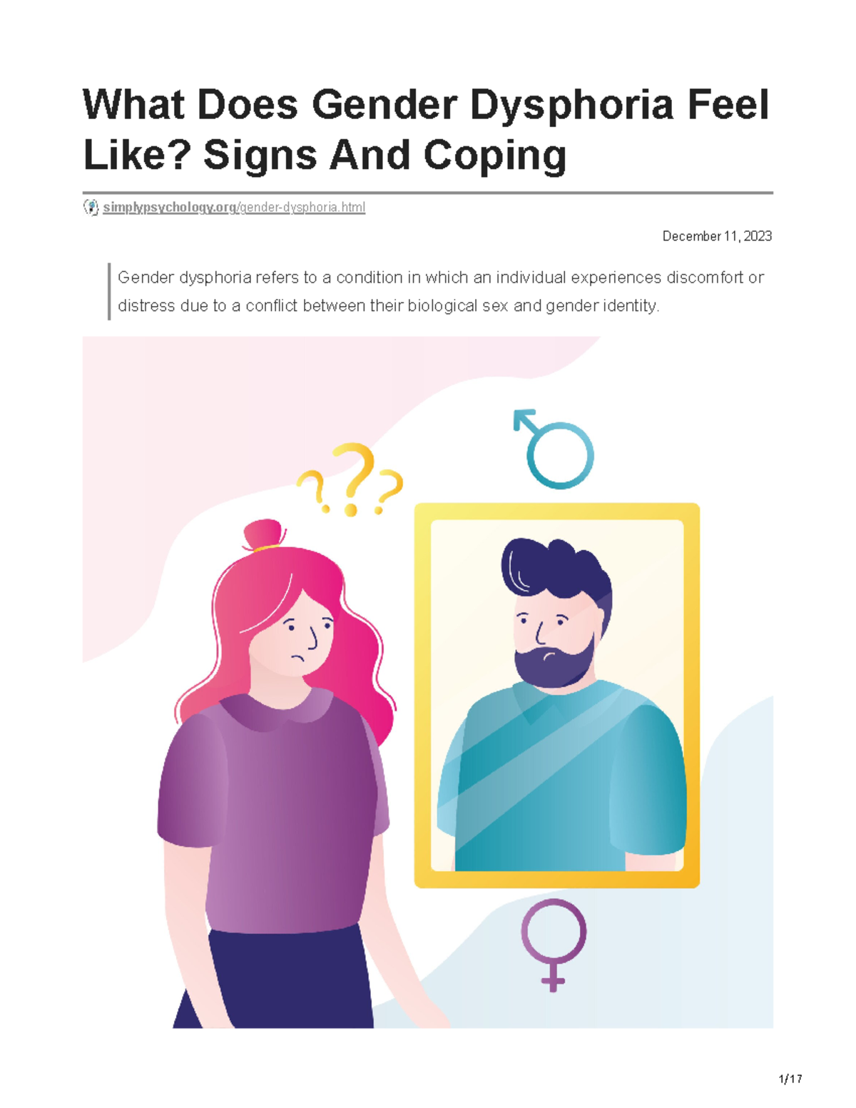 What Does Gender Dysphoria Feel Like Signs And Coping - December 11 ...