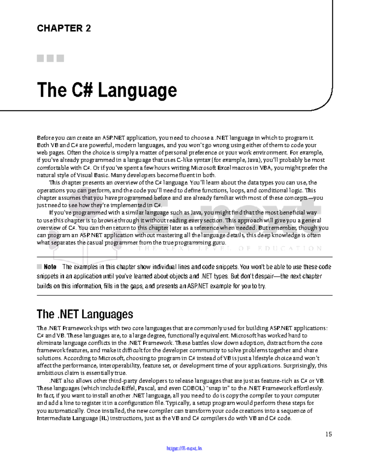 2-The C# Language (E-next - 15 Chapter 2 The C# Language Before you can ...