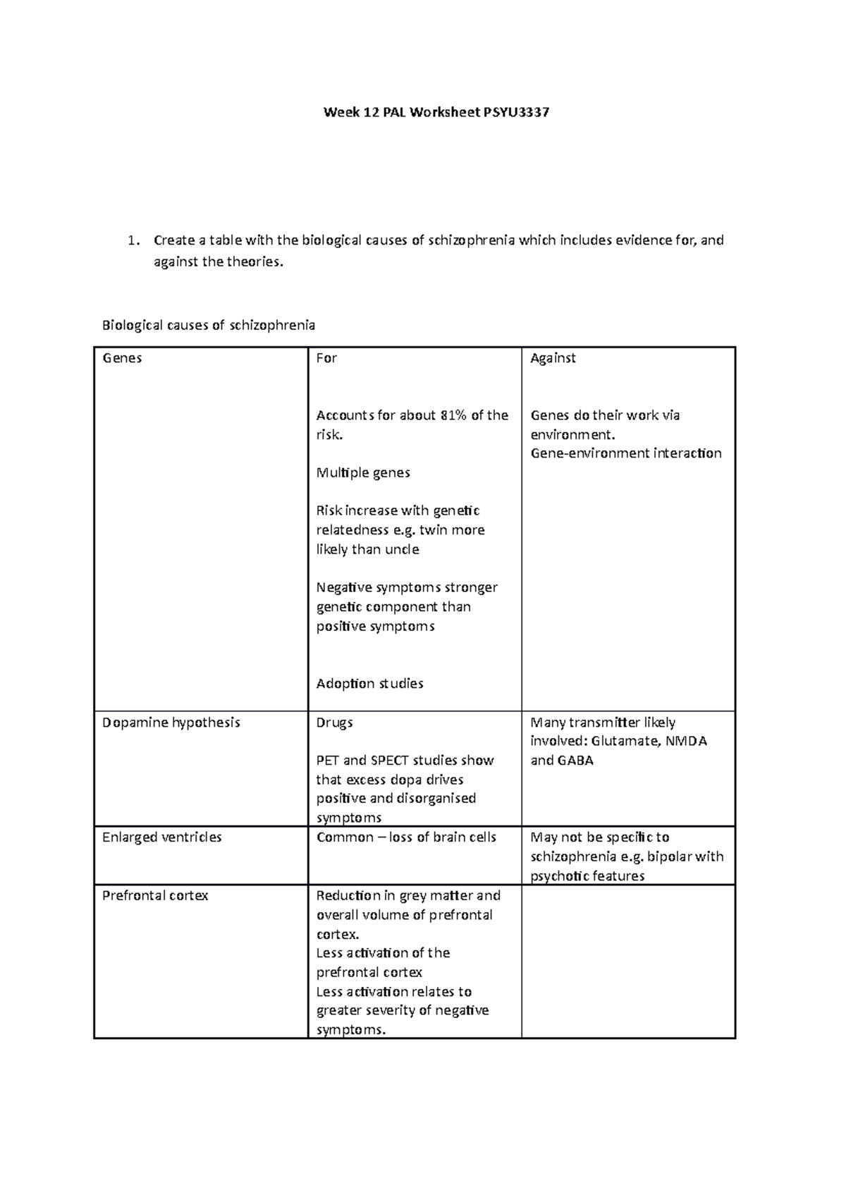 Week 11 PAL Worksheet PSYU3337 - Week 12 PAL Worksheet PSYU Create a ...
