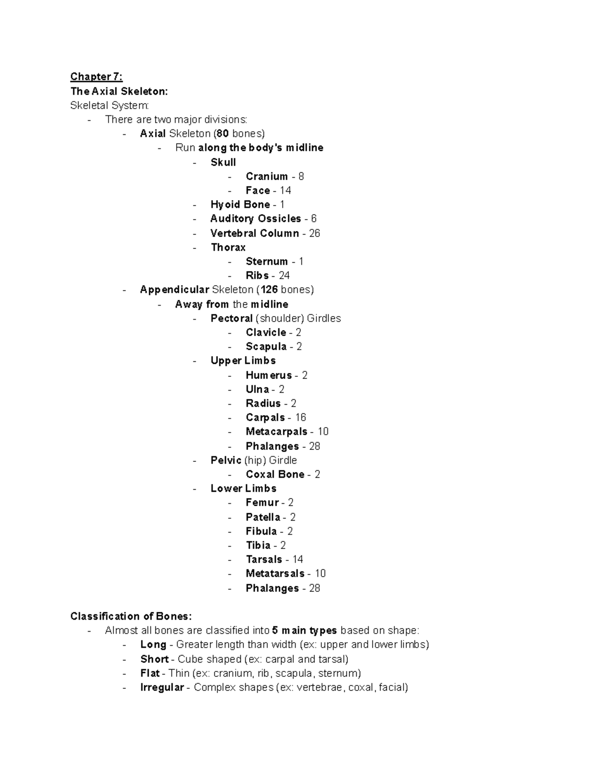Anatomy and Physiology Lecture Chapter 7 - Chapter 7: The Axial ...