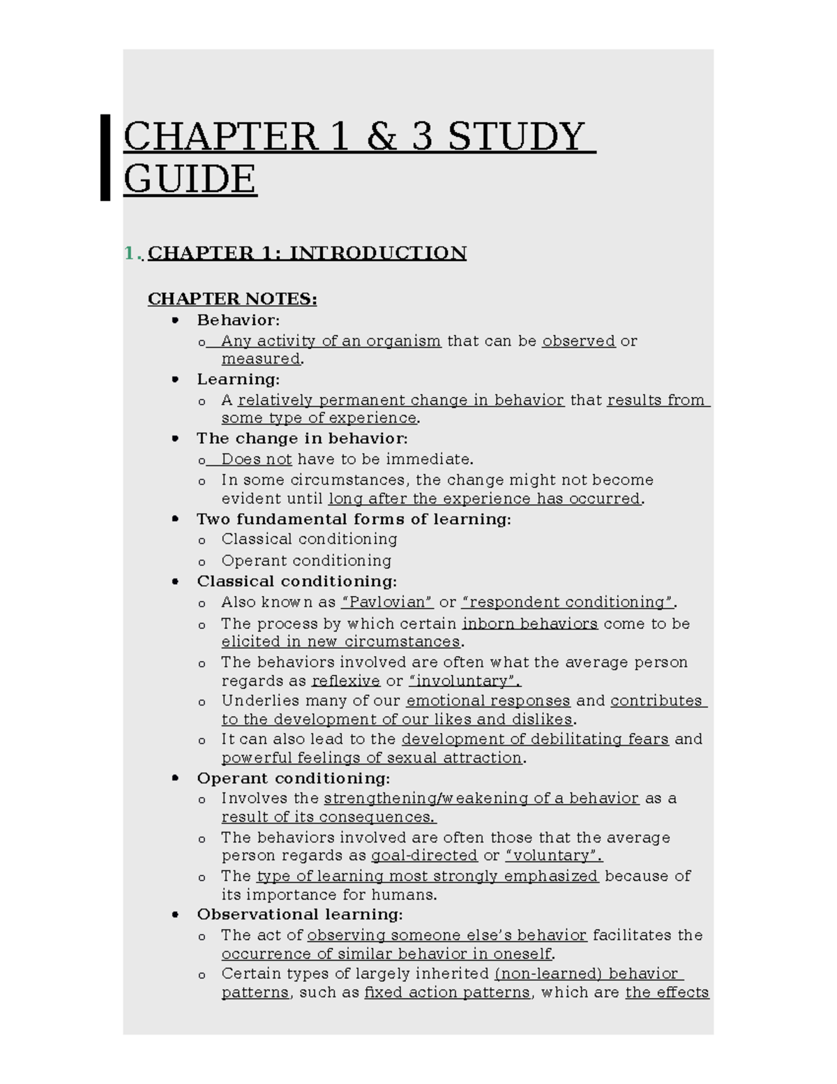 Chapter 1:3 Study Guide - CHAPTER 1 & 3 STUDY GUIDE 1. CHAPTER 1 ...