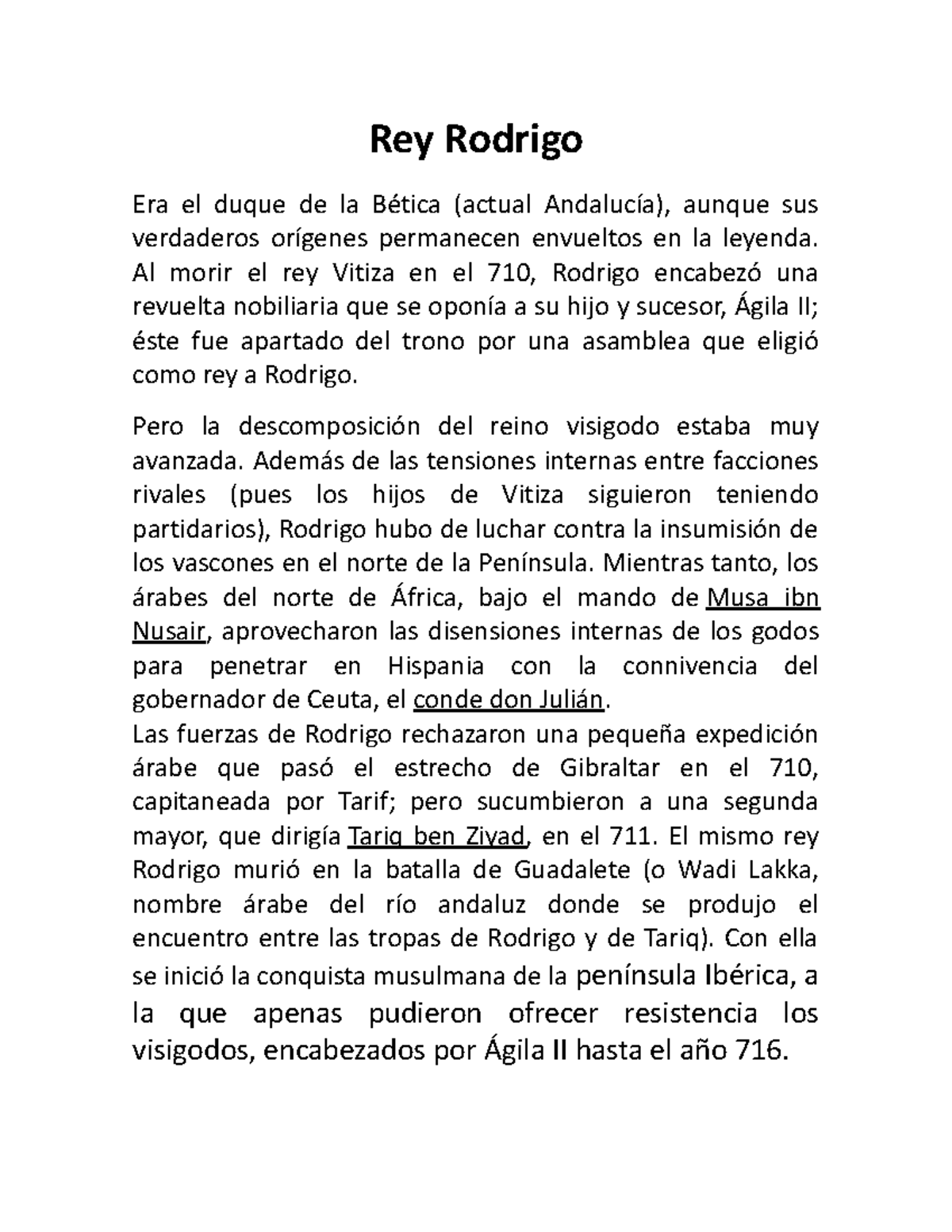 Rey Rodrigo - vhgfghchgchgdghcnvjf,yh - Rey Rodrigo Era el duque de la ...