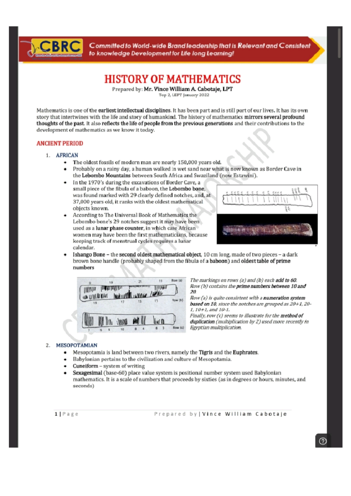 History-of-Math - history of math - CBRC Committed to Brand leadership ...