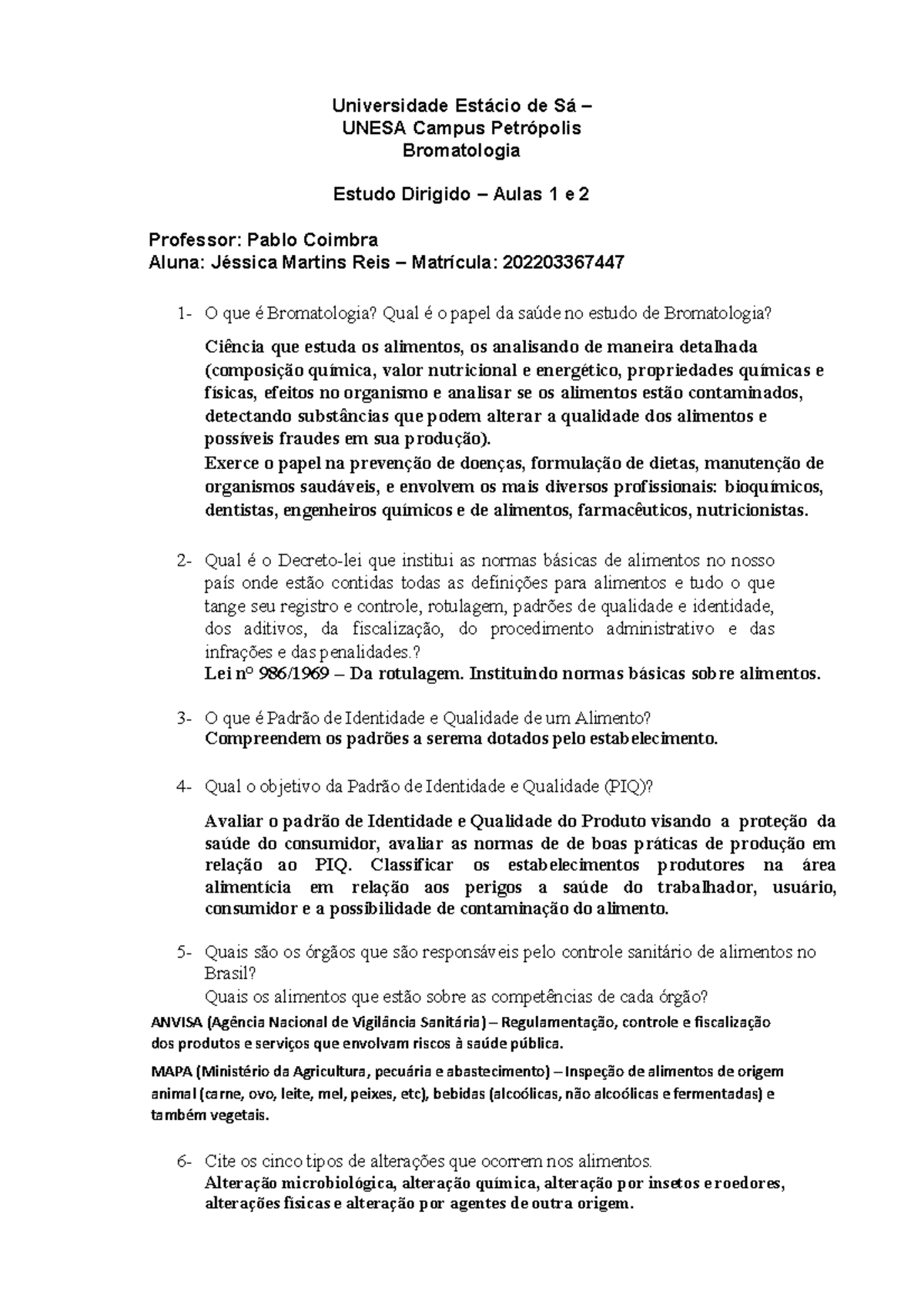 ED Aulas 1 e 2 - Universidade Estácio de Sá – UNESA Campus Petrópolis ...