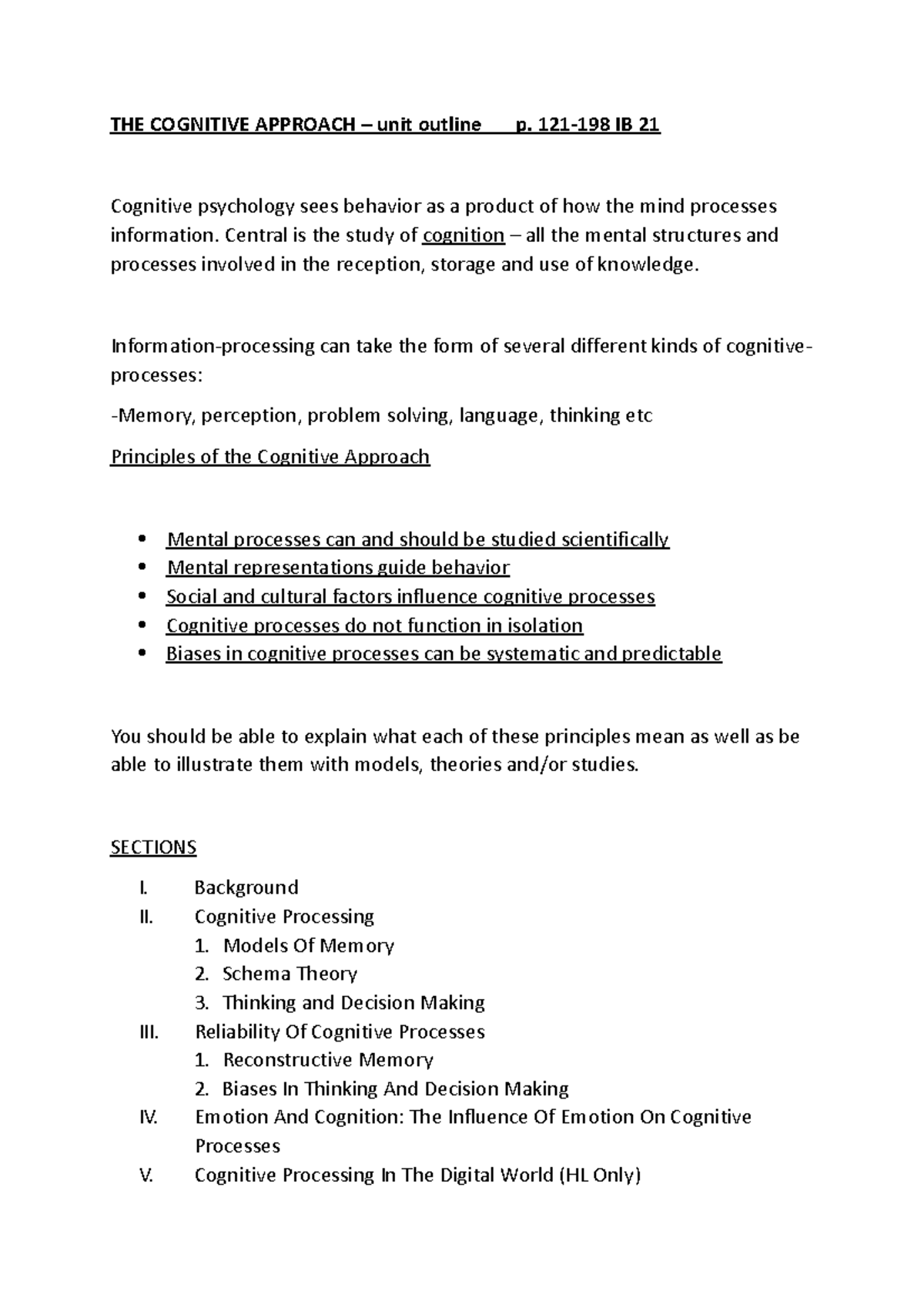 Hlwmaofa - wawa - THE COGNITIVE APPROACH – unit outline p. 121-198 IB ...