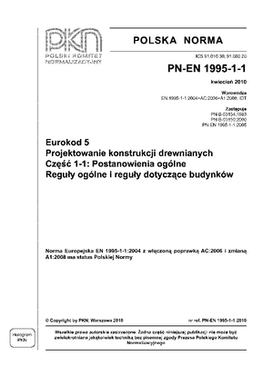 N1 - PN-EN 338 2016 tablica C - Tablica 1: Klasy wytrzymałości dla ...
