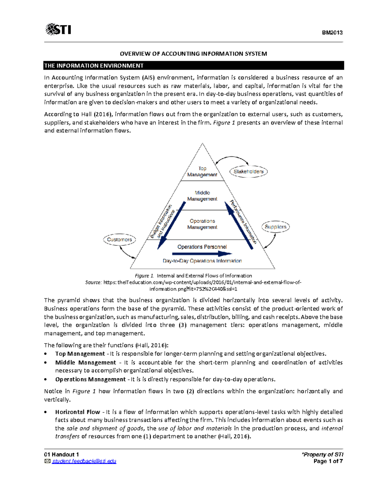 01 Handout 1(17) - 01 Handout 1 *Property of STI OVERVIEW OF ACCOUNTING ...