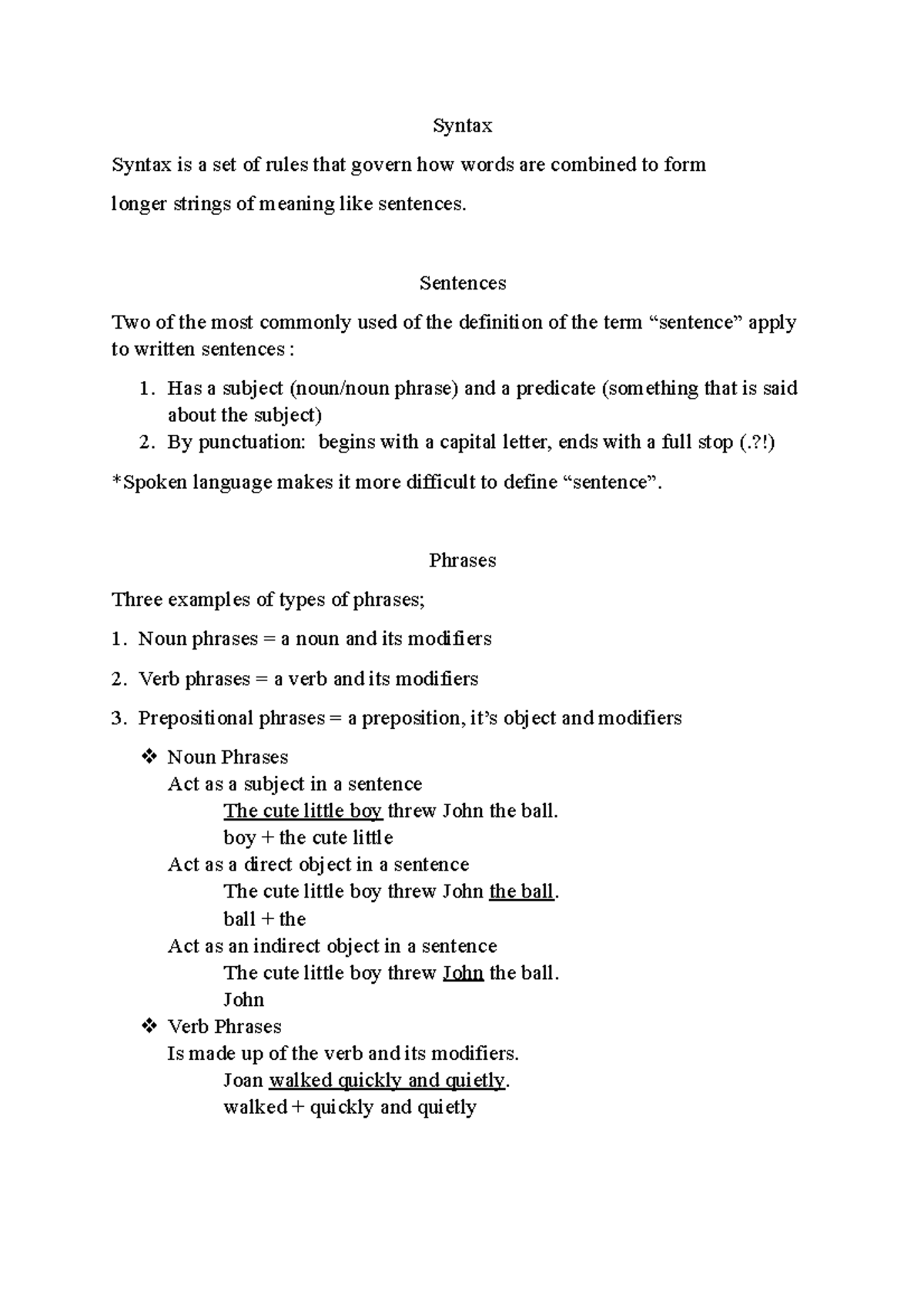 Introduction Of Syntax Syntax Syntax Is A Set Of Rules That Govern How Words Are Combined To 
