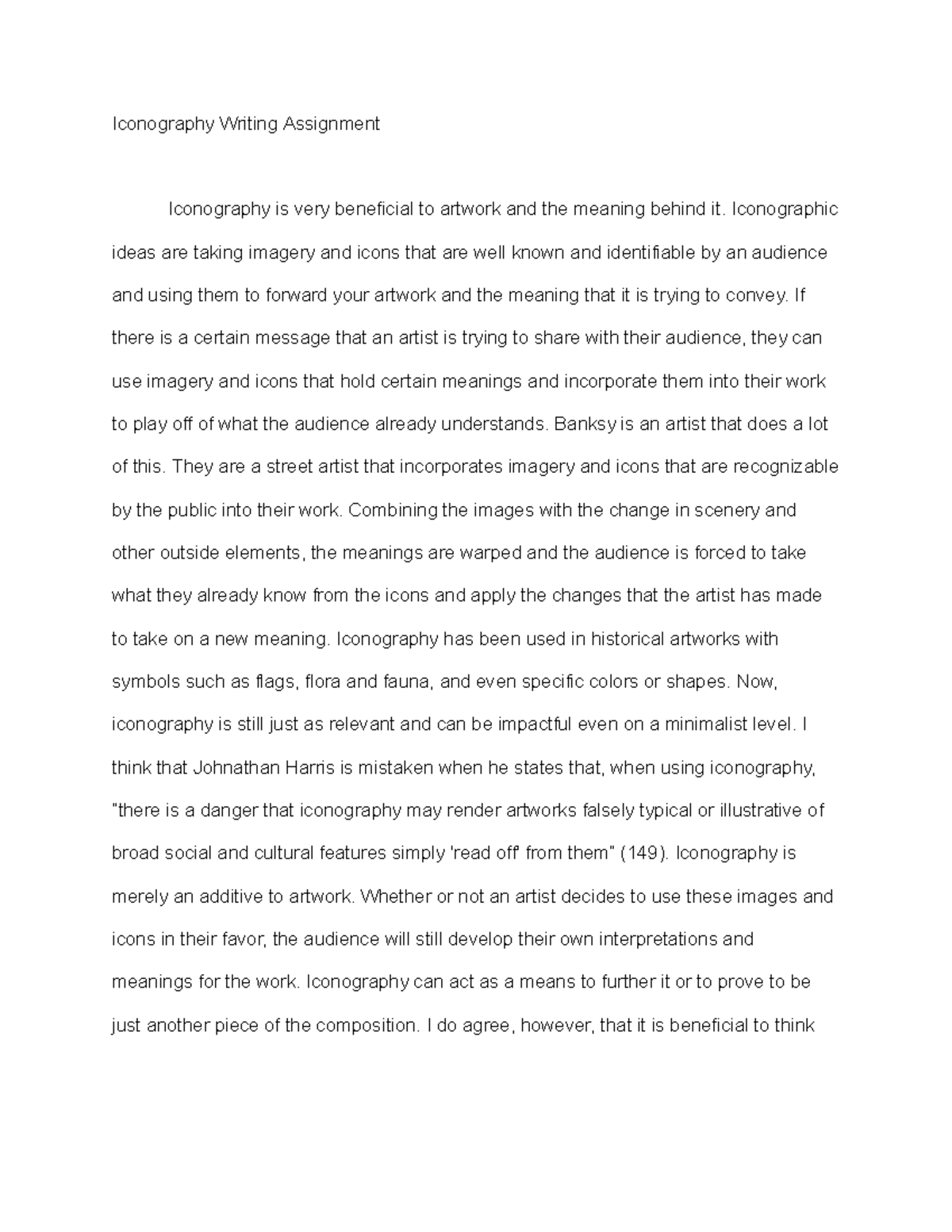 Iconography Writing Assignment 1 - Iconography Writing Assignment ...
