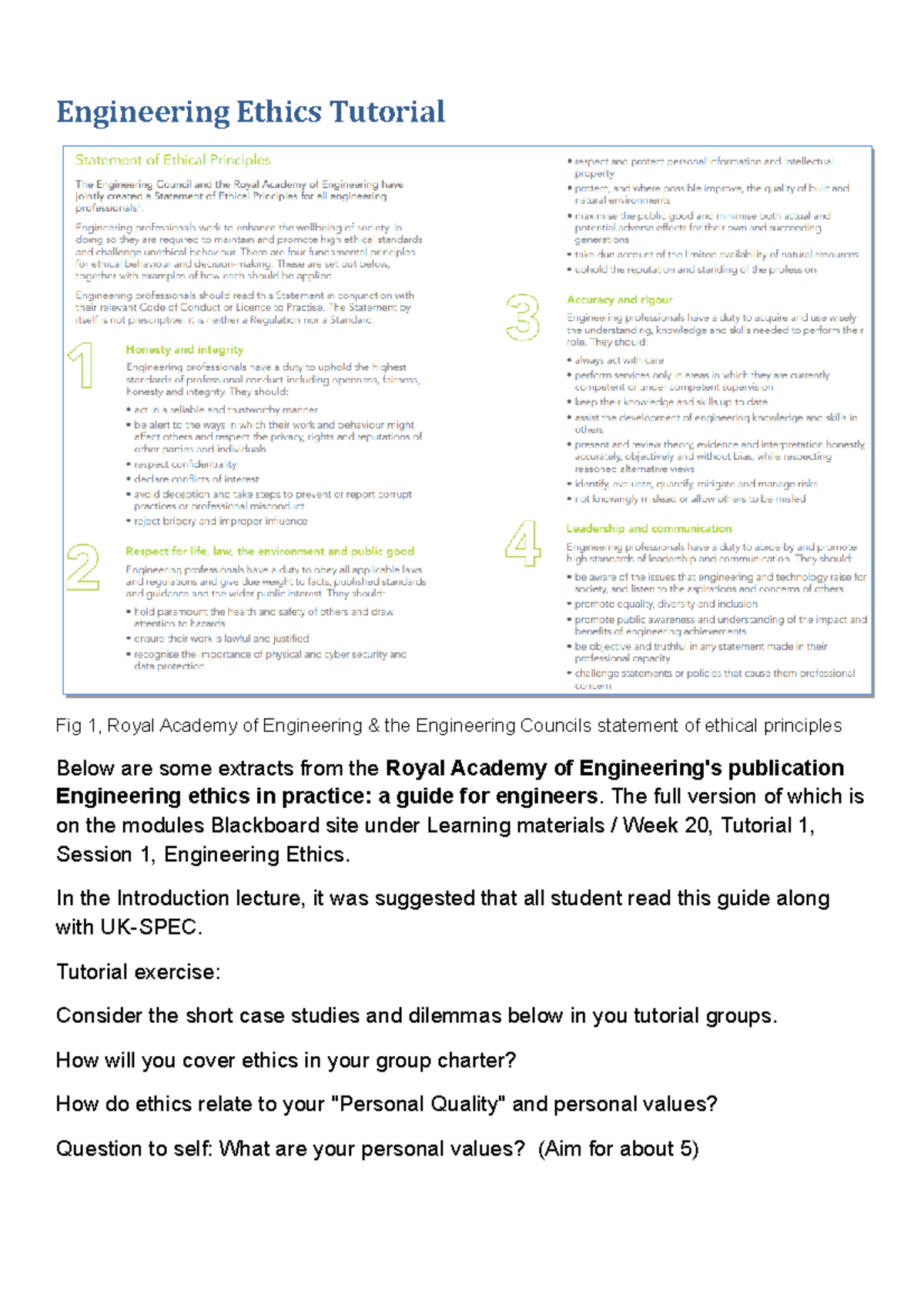 Engineering Ethics Tutorial Questions 2020-21 - Engineering Ethics ...
