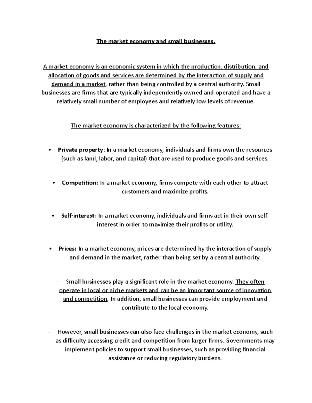 Document 89 (17) - Notes on The market economy and small businesses for ...