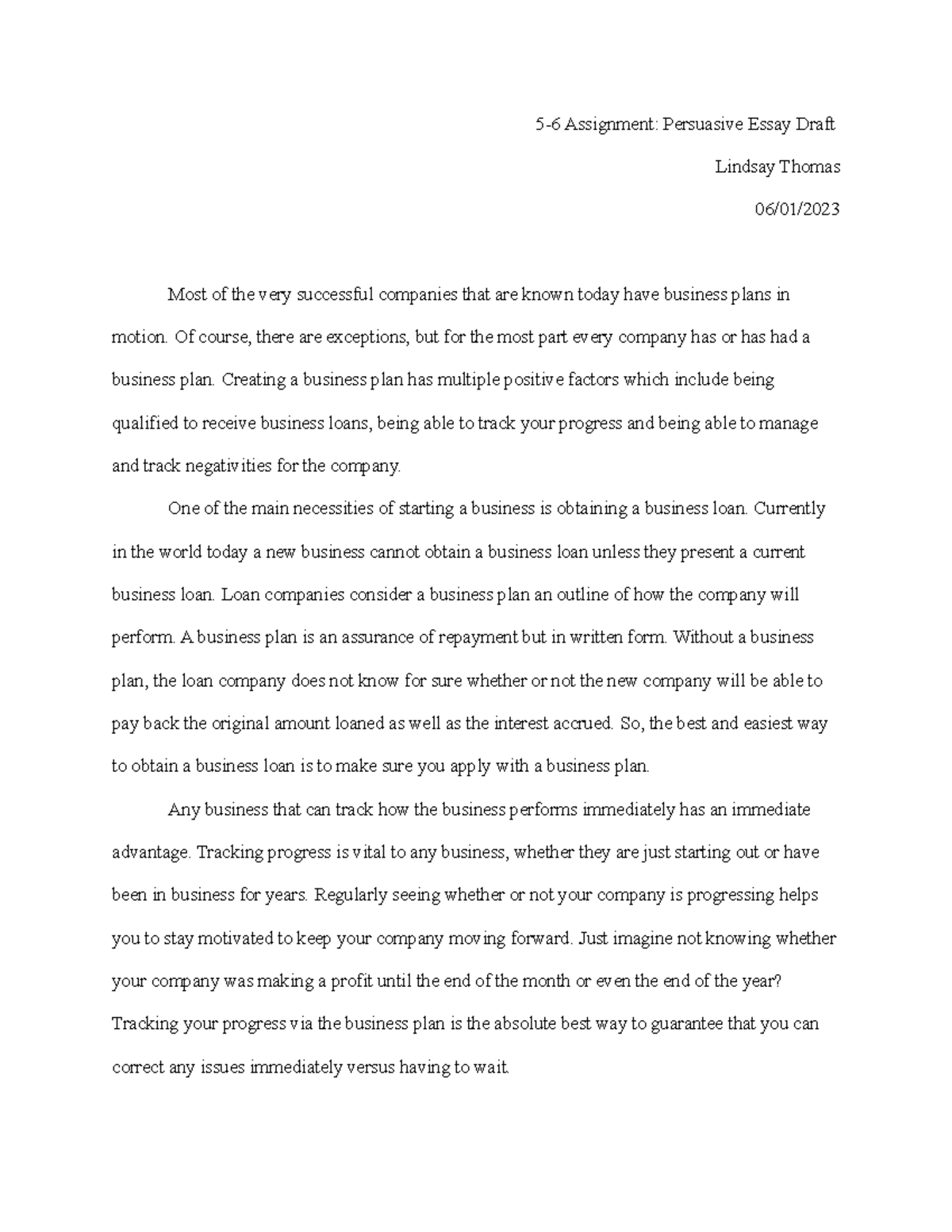 5-6 Assignment Persuasive Essay Draft - 5-6 Assignment: Persuasive ...