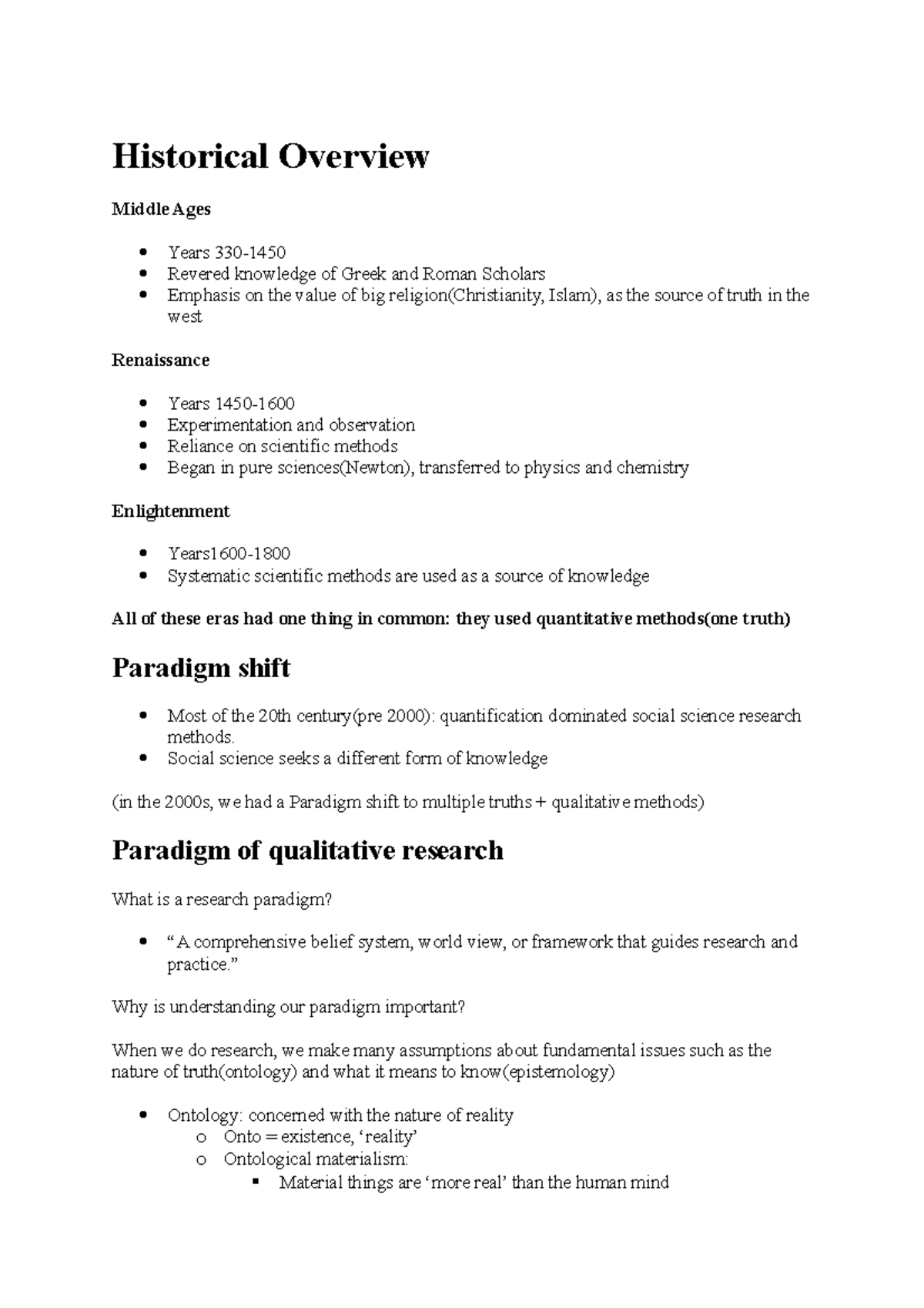 Notes on intro to qualitative research(studocu version) - Historical ...