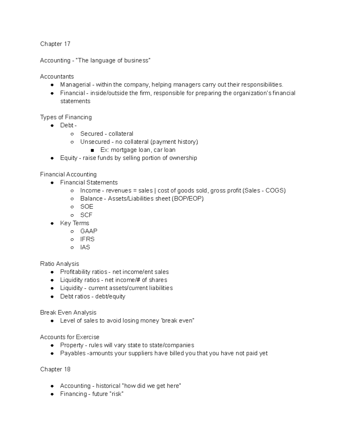 Chapter 17 18 MGT 1104 - Ch 17 MGT 1004 Notes - Chapter 17 Accounting ...
