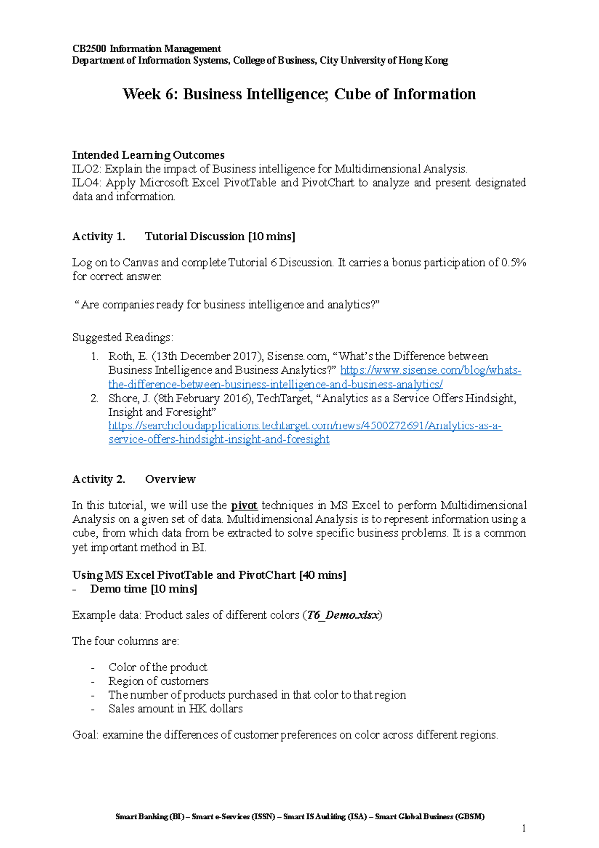 CB2500 - Tutorial Week06 - CB2500 Information Management Department of ...