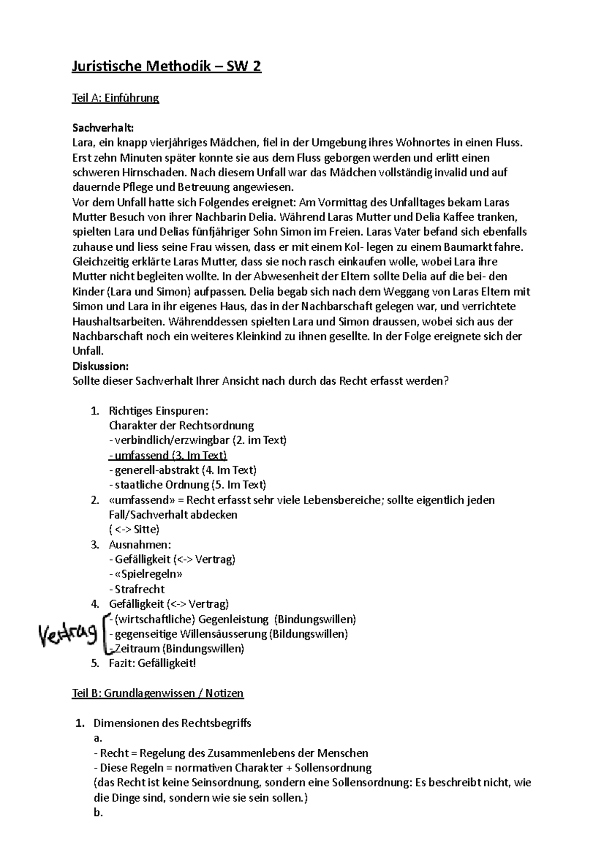 Jur Met - SW 2 - Zusammenfassung SW 2 Juristische Methodik + Übungen ...