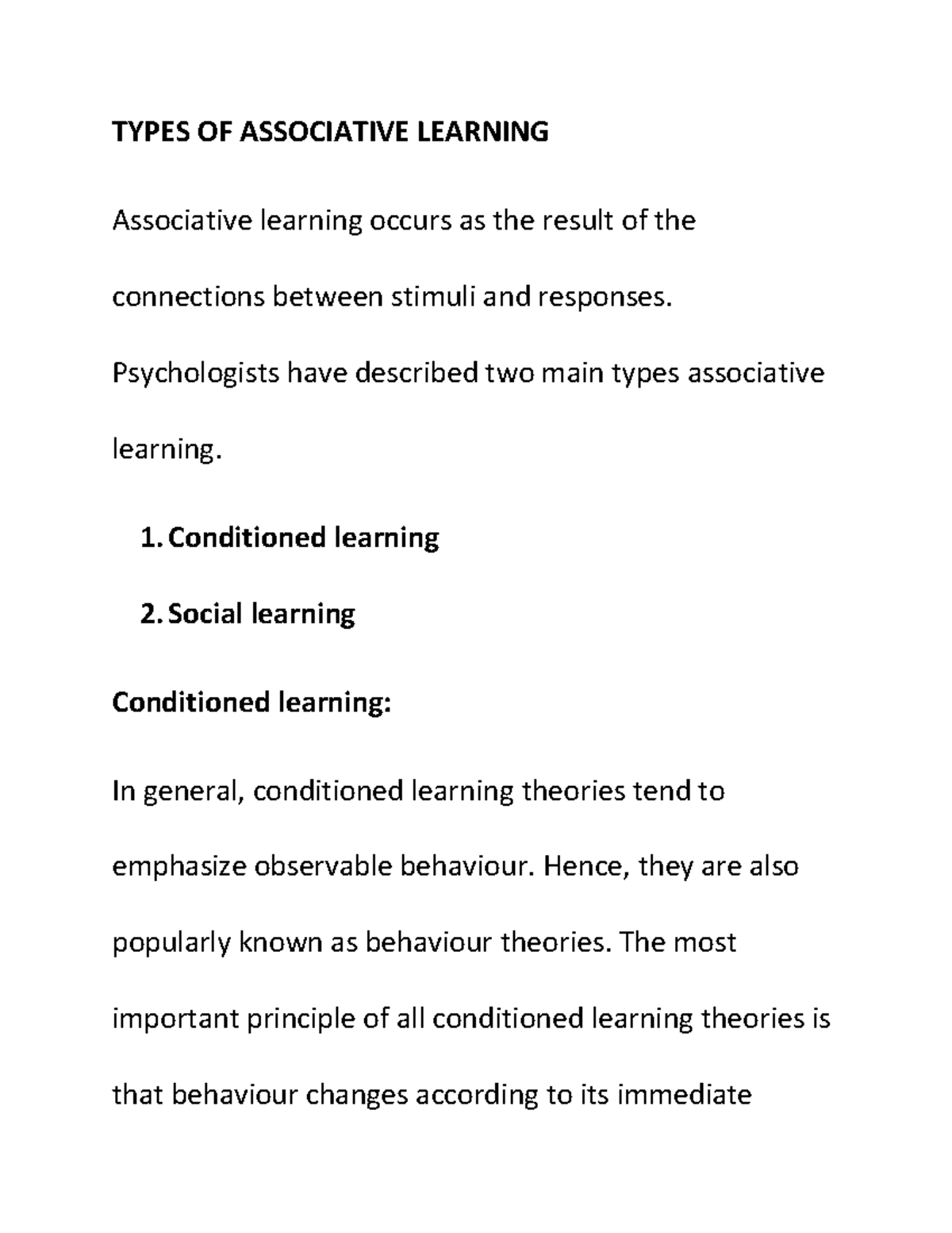 types-of-associative-learning-types-of-associative-learning