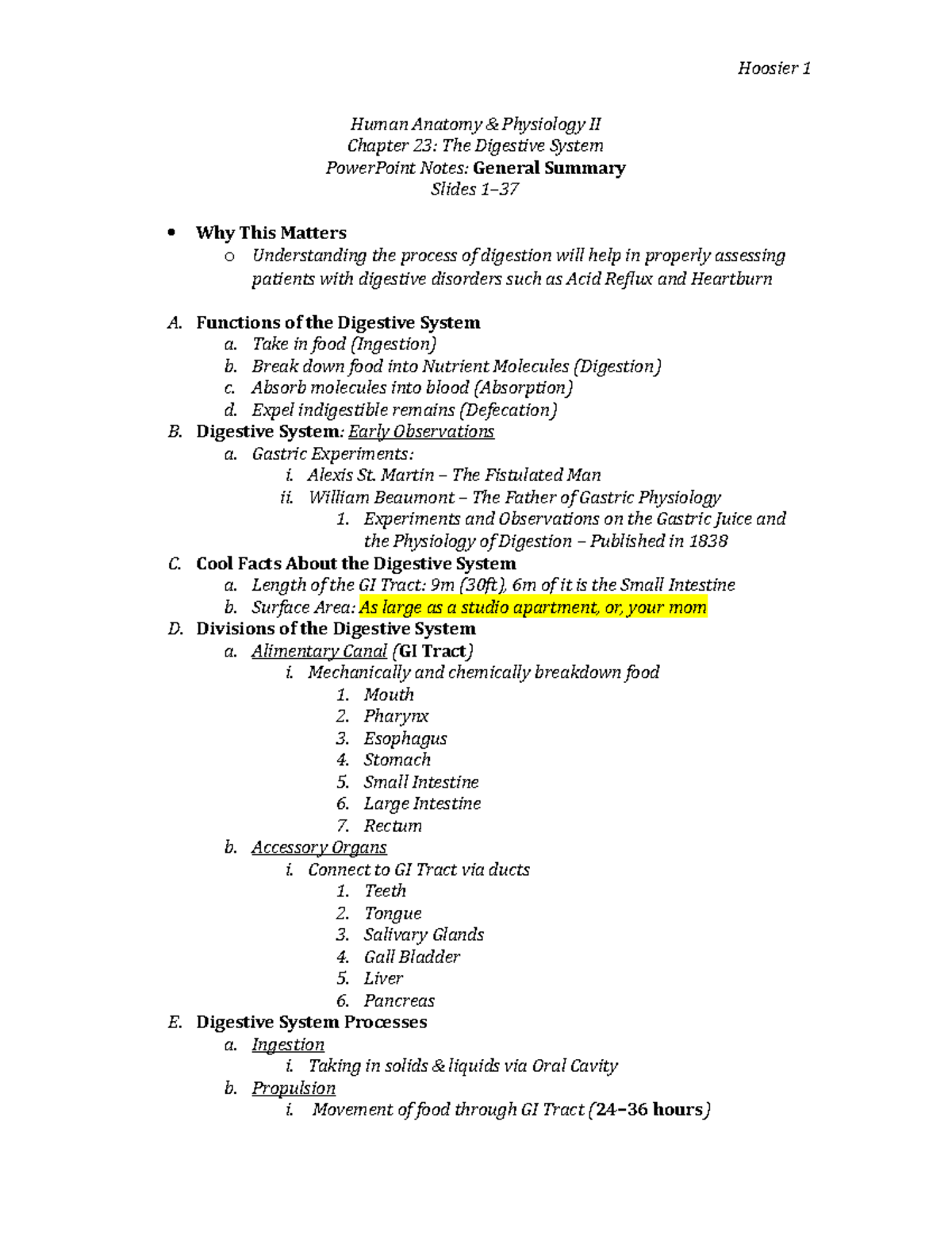 Digestive(1) – Introduction - Human Anatomy & Physiology II Chapter 23 ...