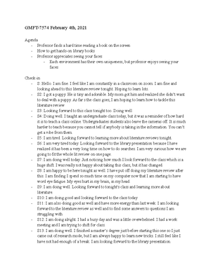 GMFT-7574 January 28th - GMFT- January 28th, 2021 Introduction ...