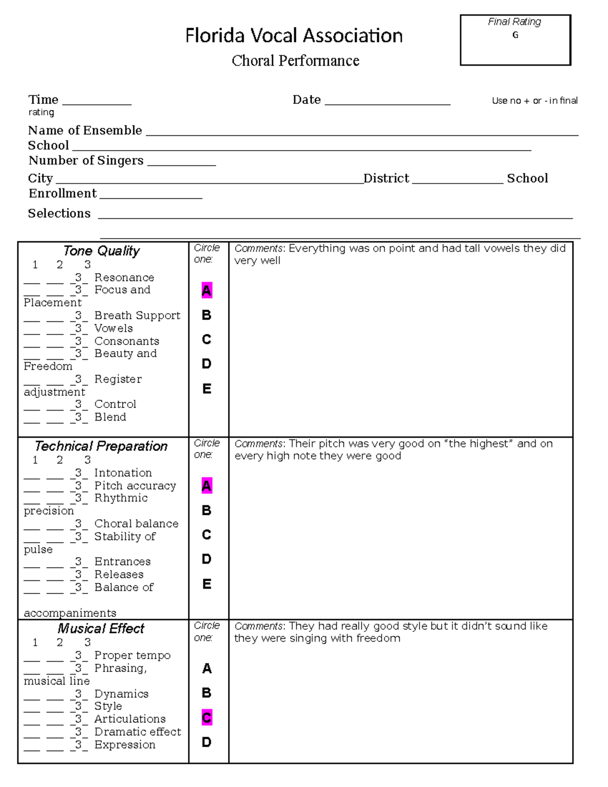 MPA Performance Rubric-7 Completed - Florida Vocal Association Choral ...