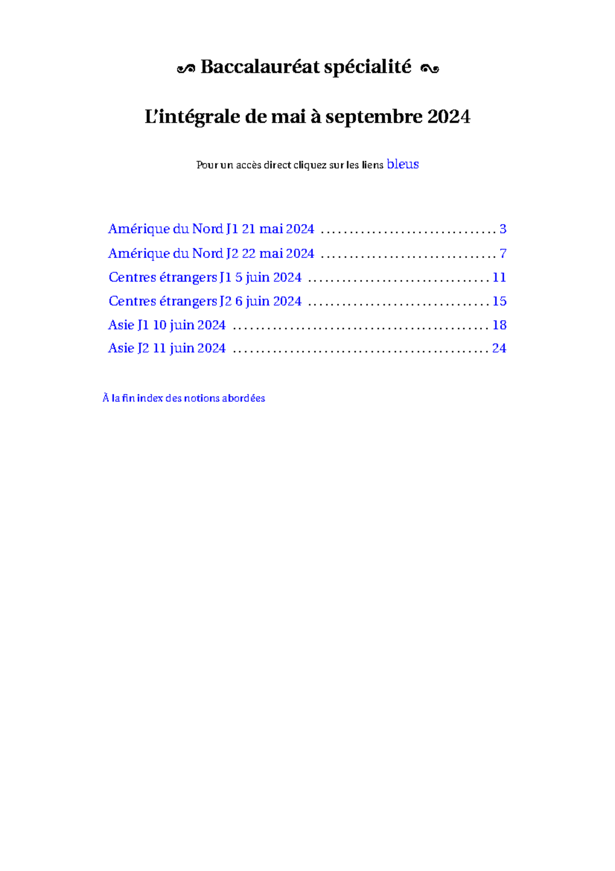 Spe annee 2024 DV - Sujets BAC Mathématiques 2024 - ; Baccalauréat ...