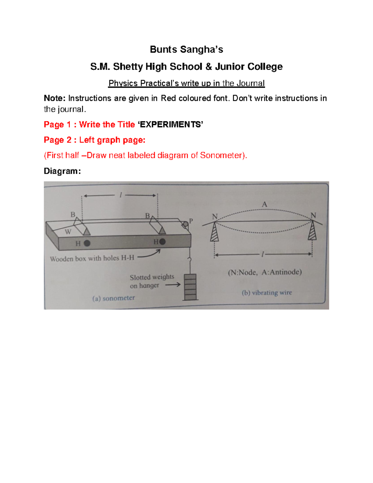 1. Sonometer 1 write up - Bunts Sangha’s S. Shetty High School & Junior ...
