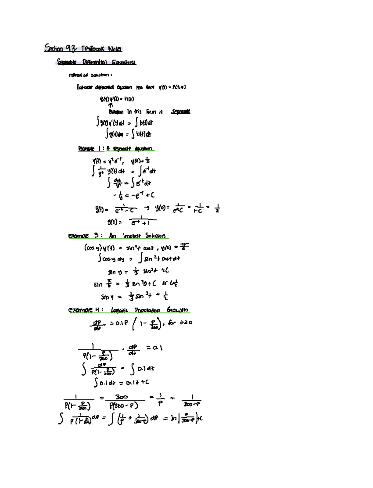 Section 9 - Notes for calc 2 every week each topic on videos and ...