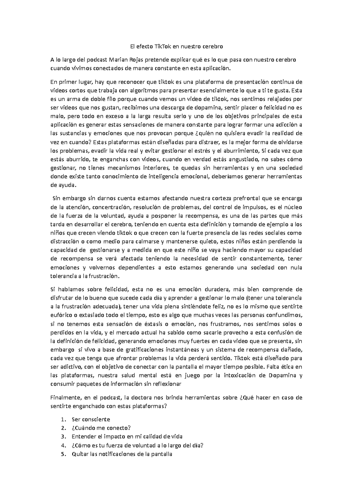 El efecto Tik Tok en nuestro cerebro - En primer lugar, hay que ...