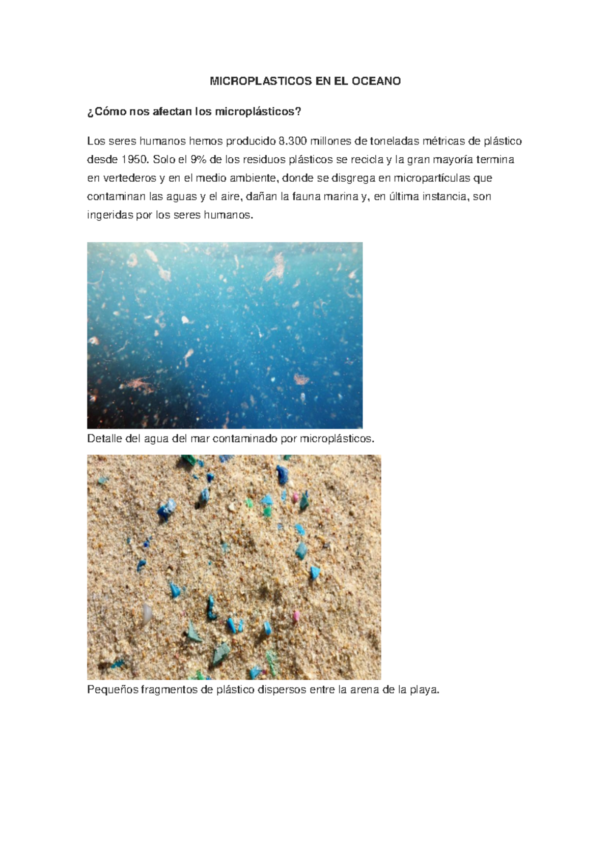 Microplasticos EN EL Oceano - MICROPLASTICOS EN EL OCEANO ¿Cómo nos ...