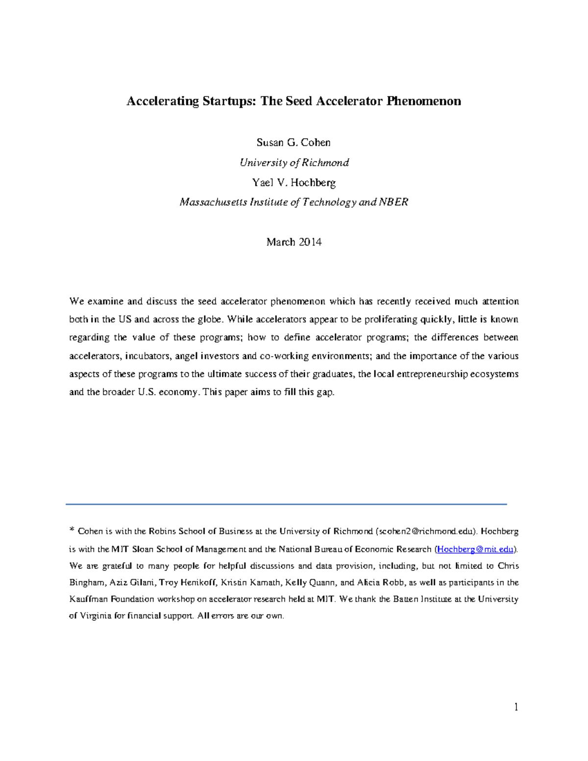 Accelerating Startups Seed Accelerator Phenomenon - Accelerating ...