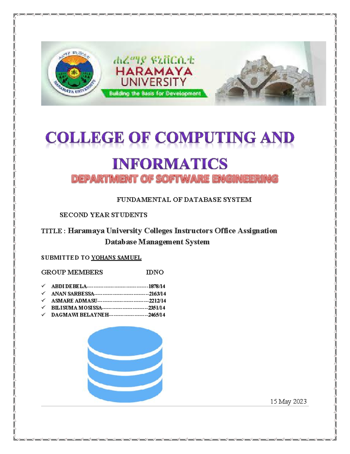 Project@@@ - fgodch hobjj - FUNDAMENTAL OF DATABASE SYSTEM SECOND YEAR ...