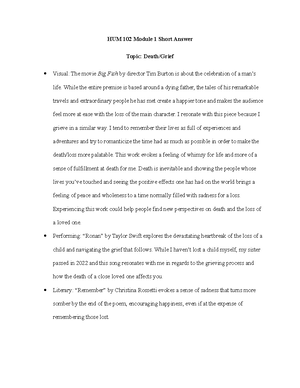 HUM Module 5 Assignment - HUM 102 Module Five Project Draft Template ...