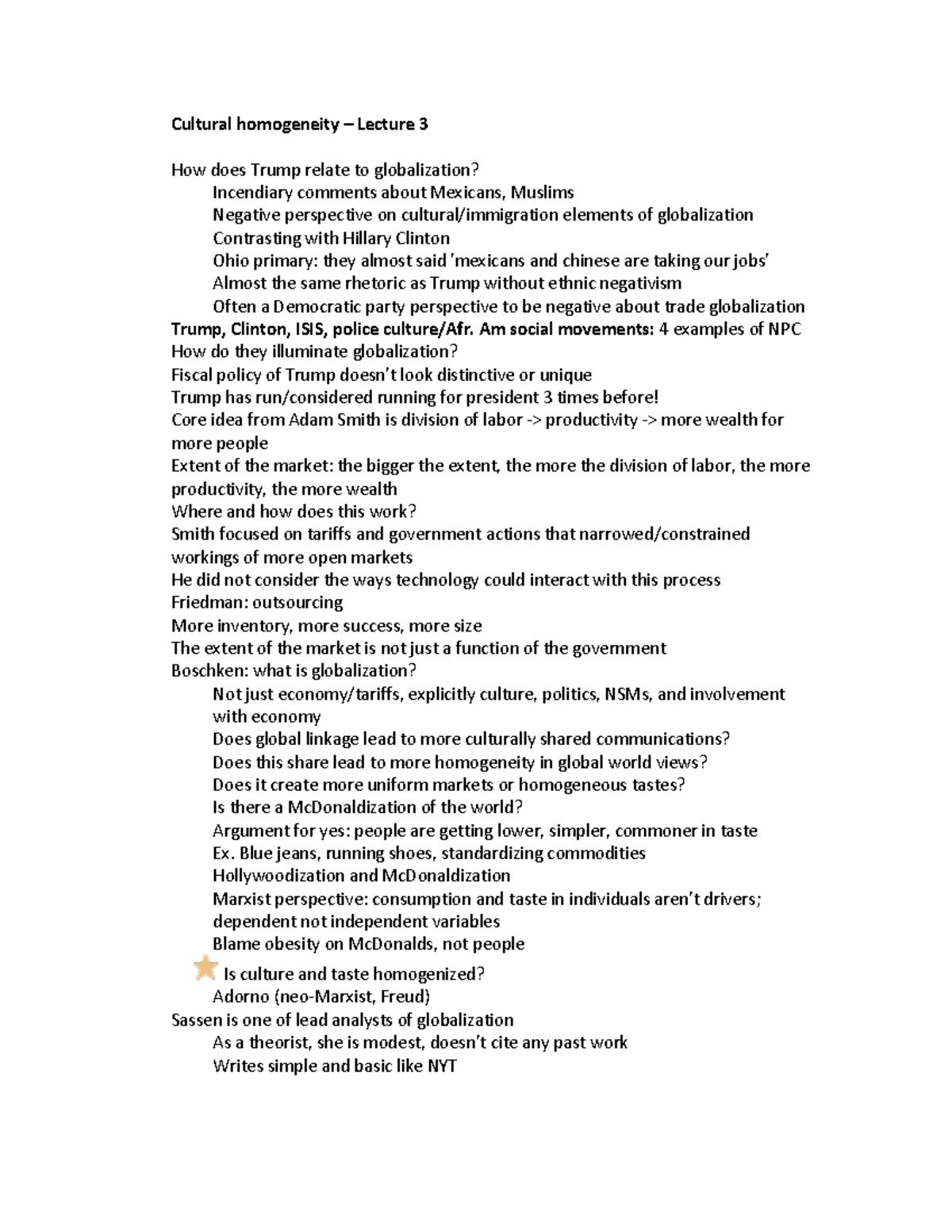 Cultural homogeneity – Lecture 3 - Cultural homogeneity – Lecture 3 How ...