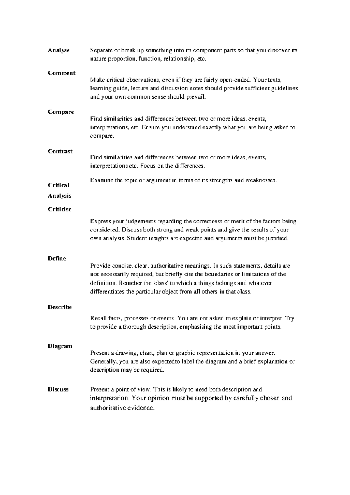 Task Words 2 - Lecture notes 1 - Analyse Separate or break up something ...