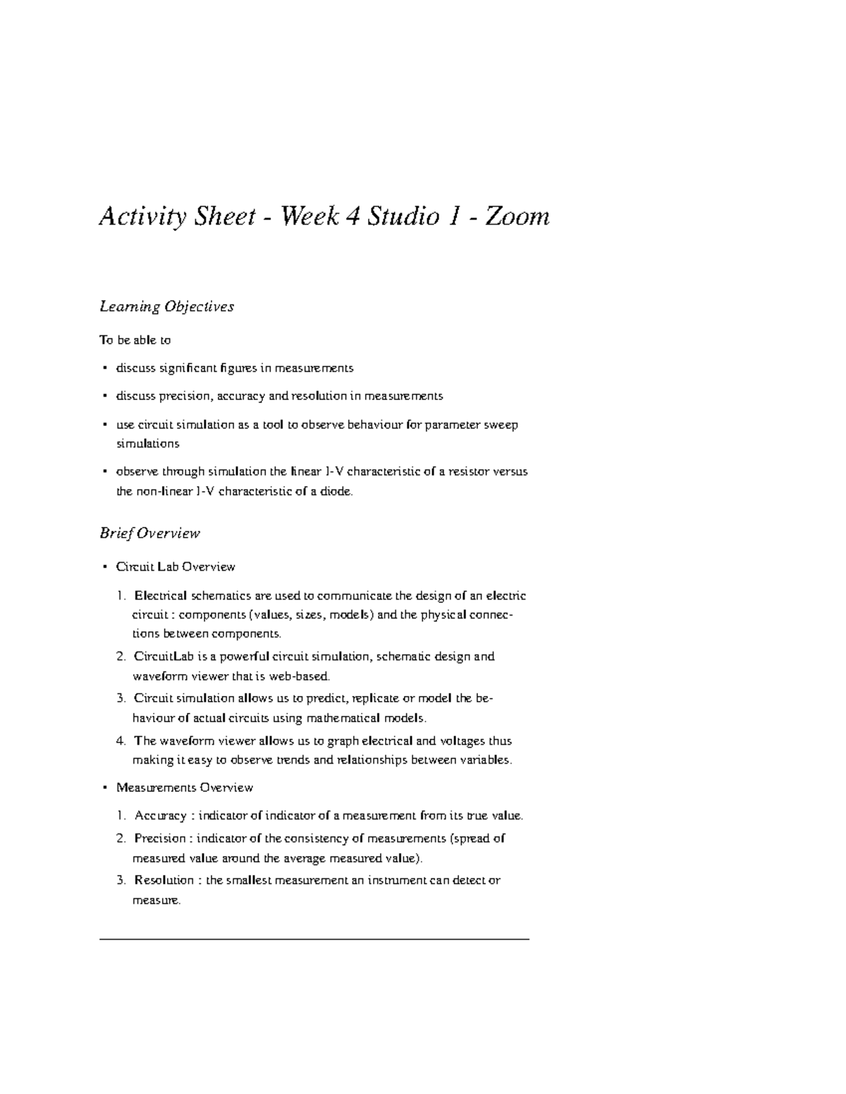 EE1111 A W4S1 Activity Sheet Student - Activity Sheet - Week 4 Studio 1 ...