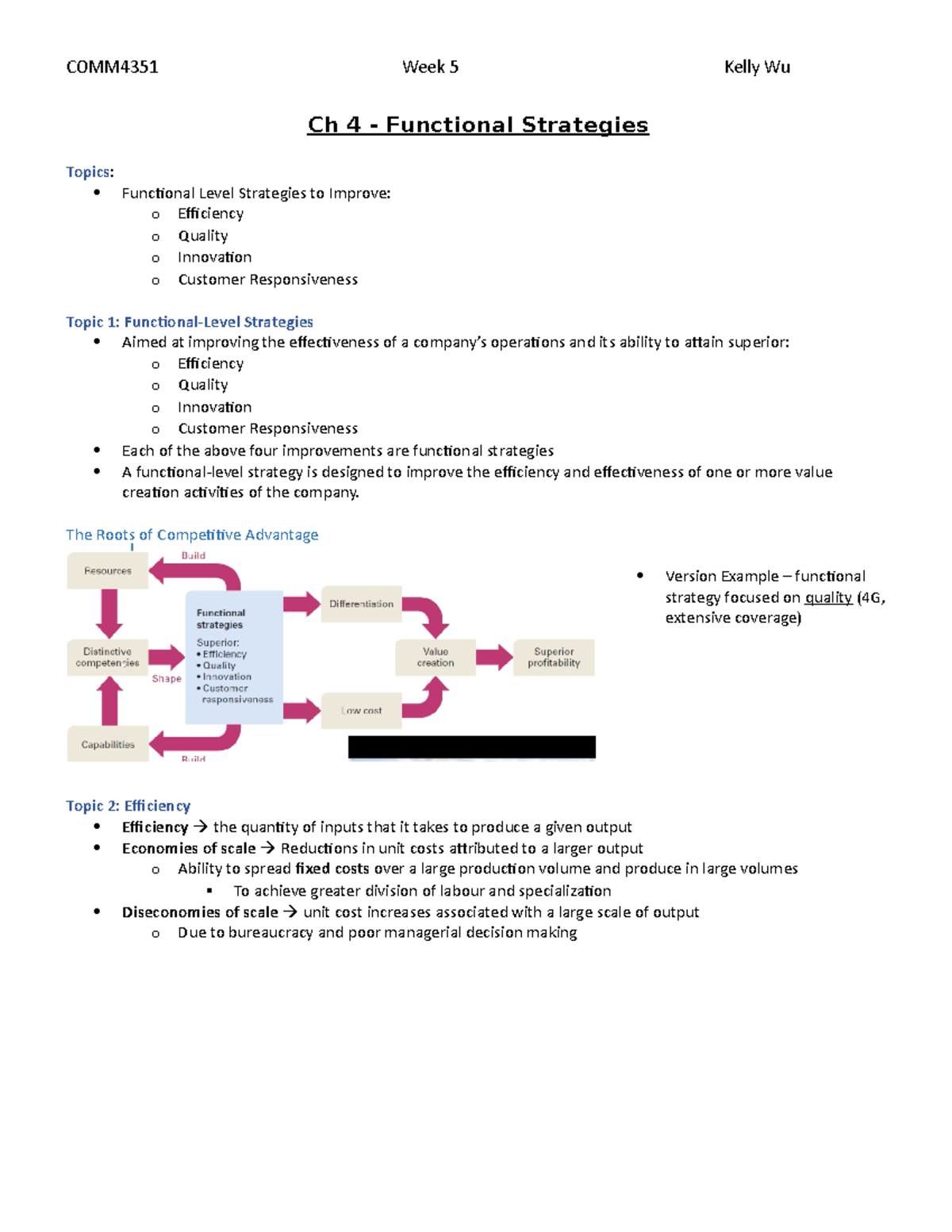 Wk 5 - Functional Strategies - Ch 4 - Functional Strategies Topics ...