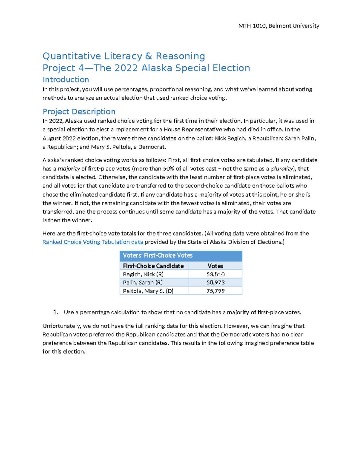 Project 4 - Alaska 2022 Special Election - MTH 1010, Belmont University ...