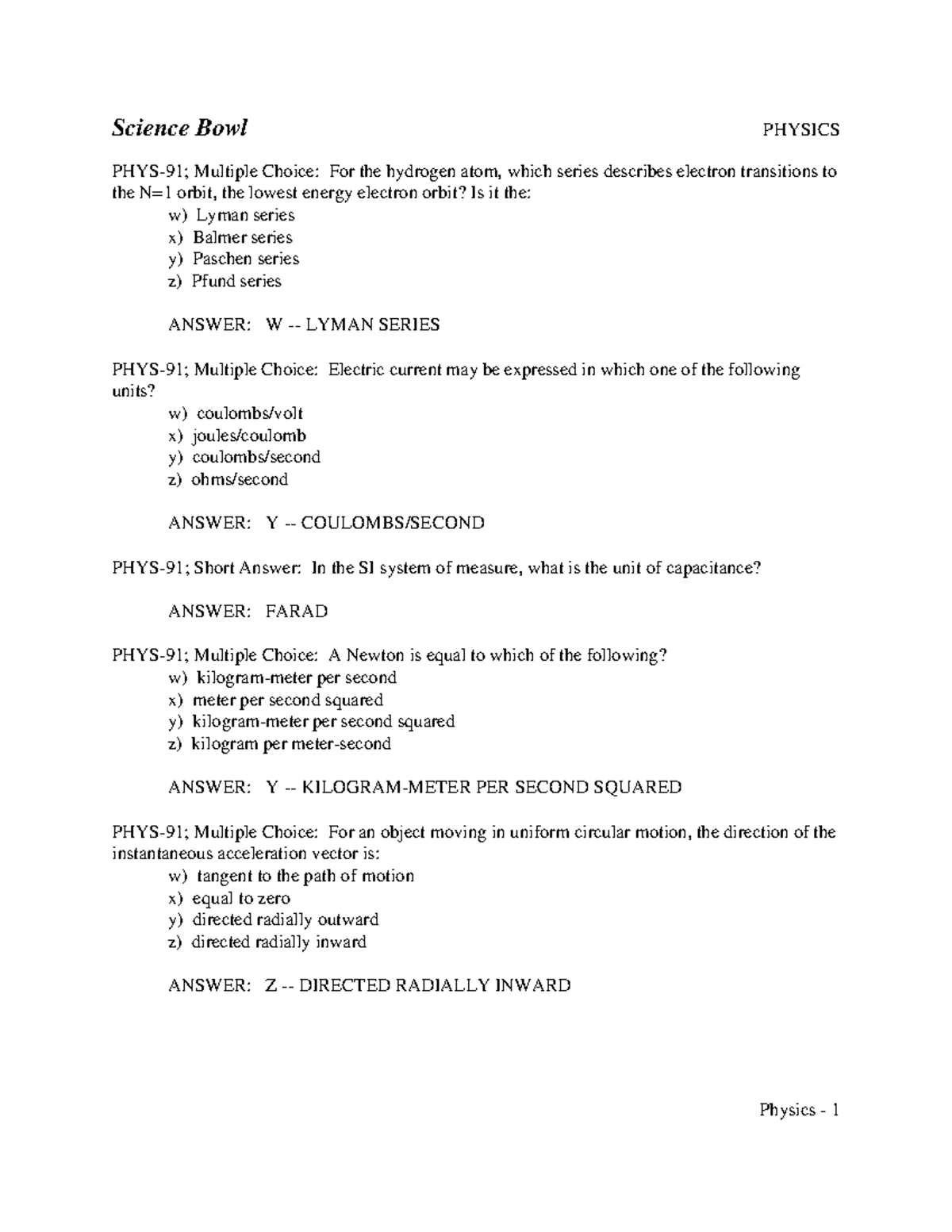 Electromagnetism and Nuclear physics,Modern physics - PHYS-91; Multiple ...