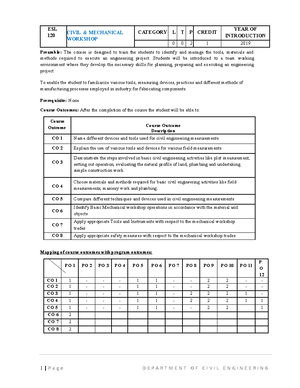 Civil workshop manual - CIVIL ENGINEERING WORKSHOP MANUAL DEPARTMENT OF ...