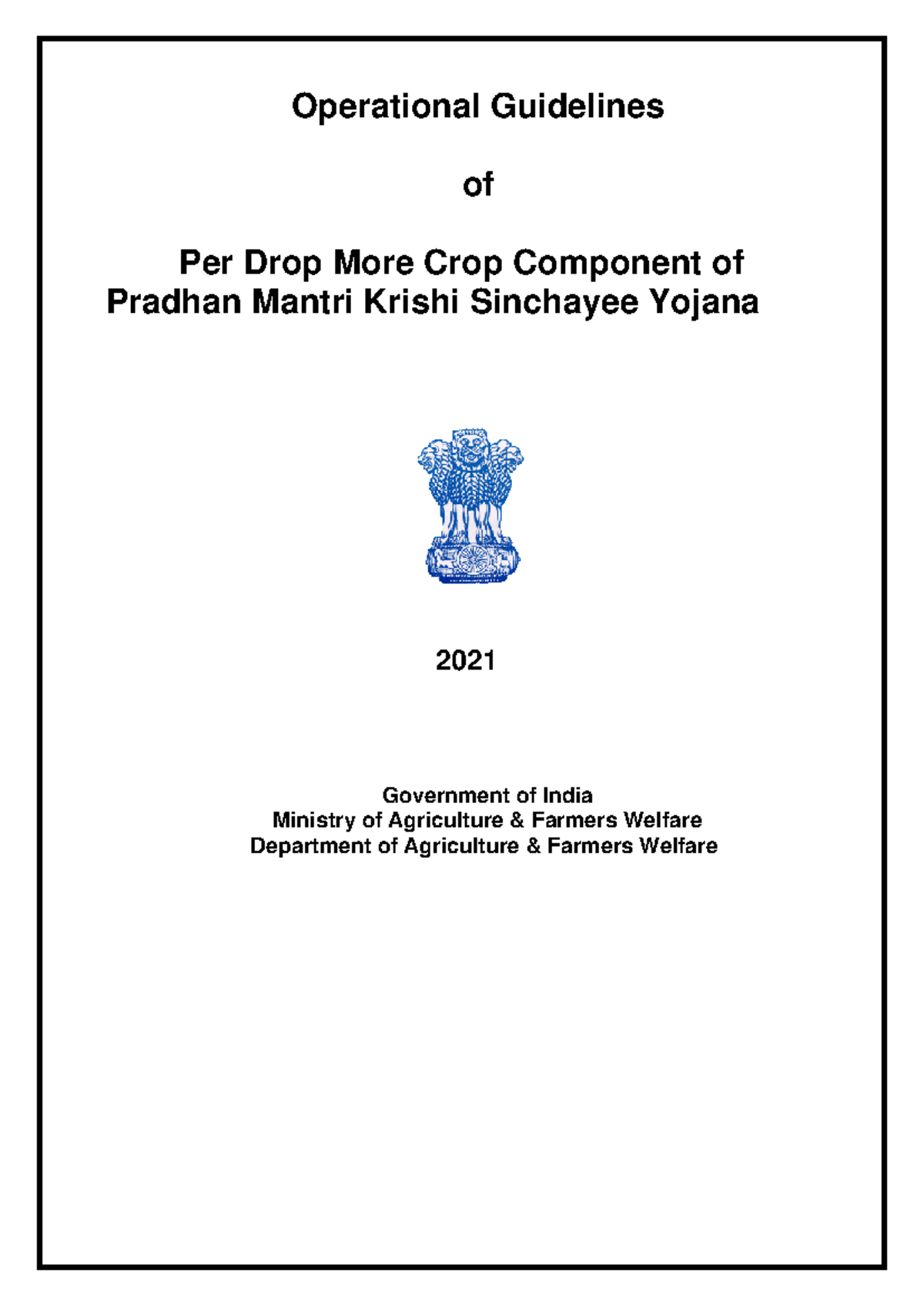 Revised pmksy-pdmc guidelines 1 - Operational Guidelines of Per Drop ...