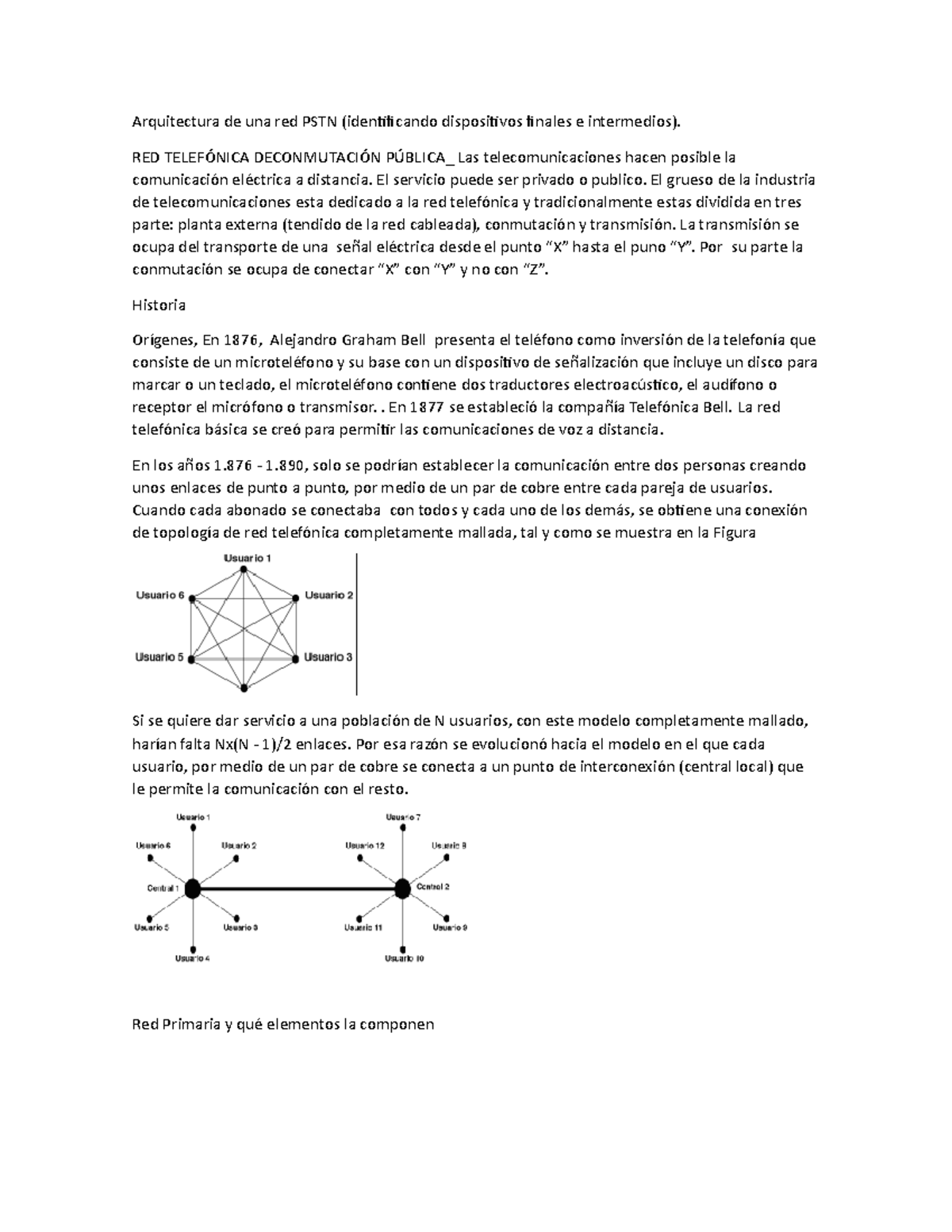 Arquitectura de una red PSTN - RED TELEFÓNICA DECONMUTACIÓN PÚBLICA ...